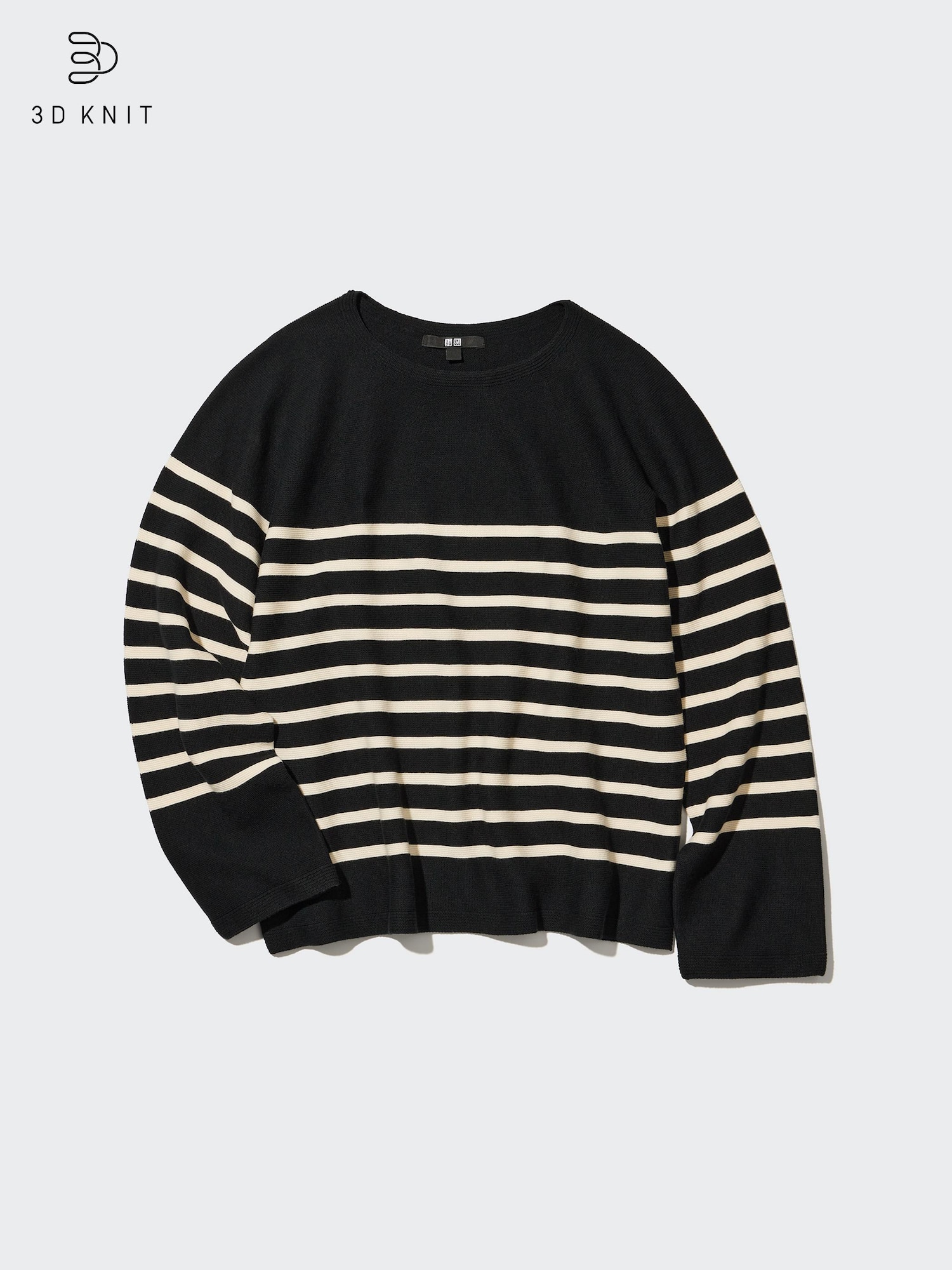 Women's 3D Knit Seamless Cotton Crew Neck Jumper (Stripe) | UNIQLO UK