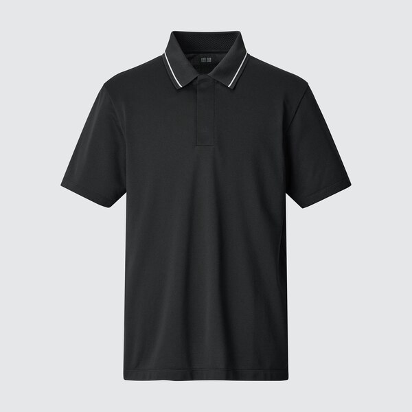 DRY-EX Short-Sleeve Polo Shirt (Striped Collar) (Adam Scott) | UNIQLO US
