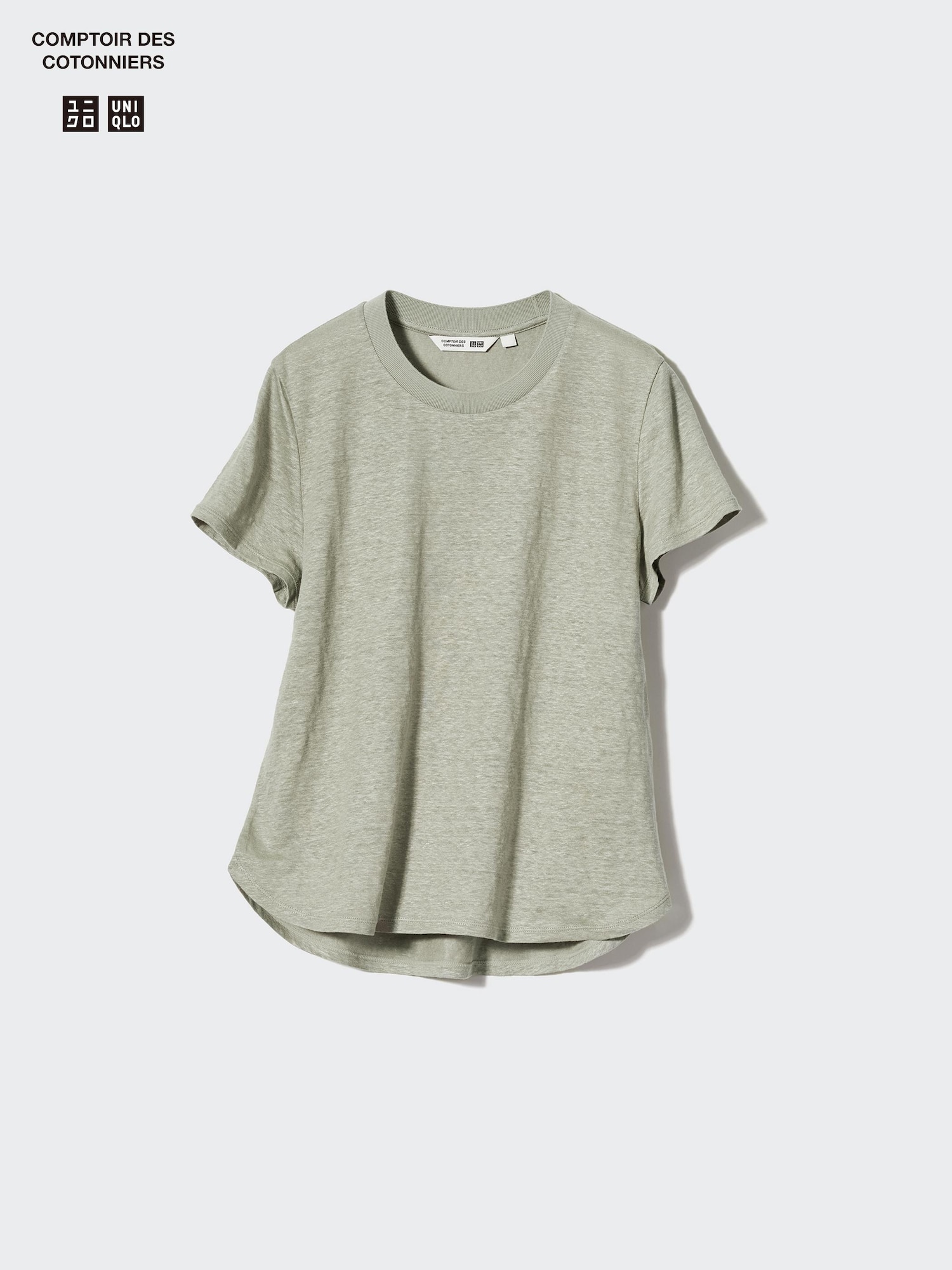 Women's 100% Linen Crew Neck T-Shirt | UNIQLO UK