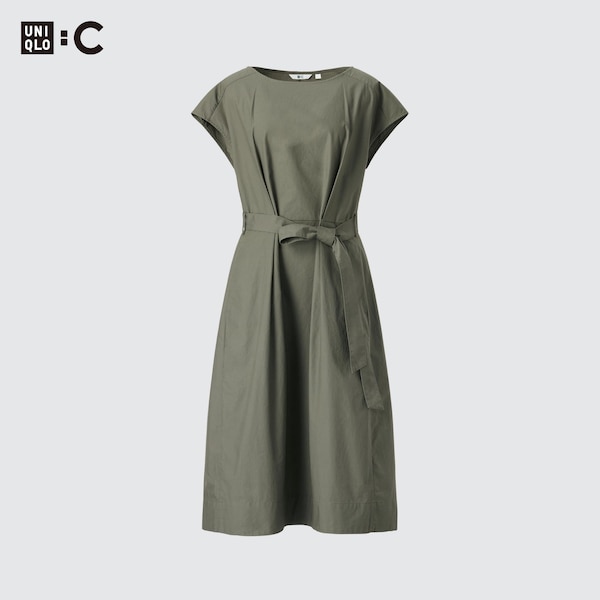 Cotton Belted Short-Sleeve Dress | UNIQLO US