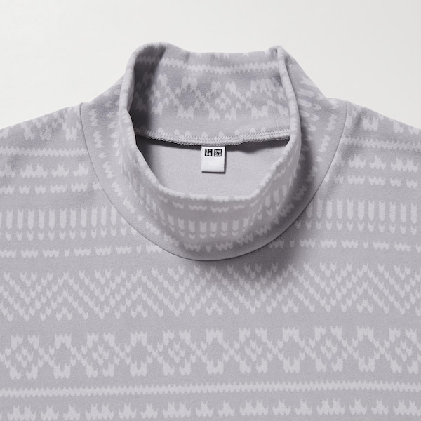 Smooth Fleece Printed Mock Neck Long-Sleeve T-Shirt | UNIQLO US