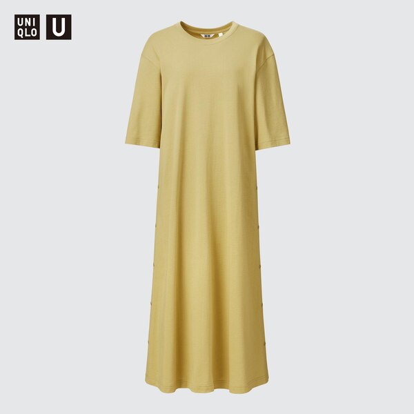 Crepe Cotton Loose Snapped T Dress | UNIQLO US