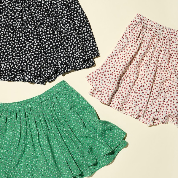 Rayon Flower Mini Skort | UNIQLO US