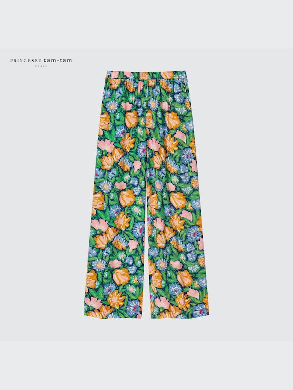 Women's W's PTT rayon printed pants | UNIQLO ES