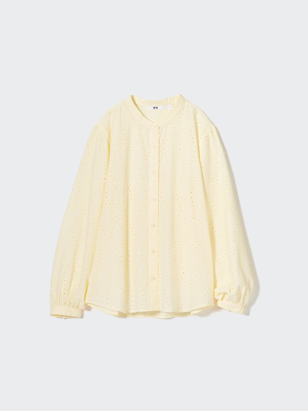 Cotton Embroidery Long Sleeve Blouse | UNIQLO US