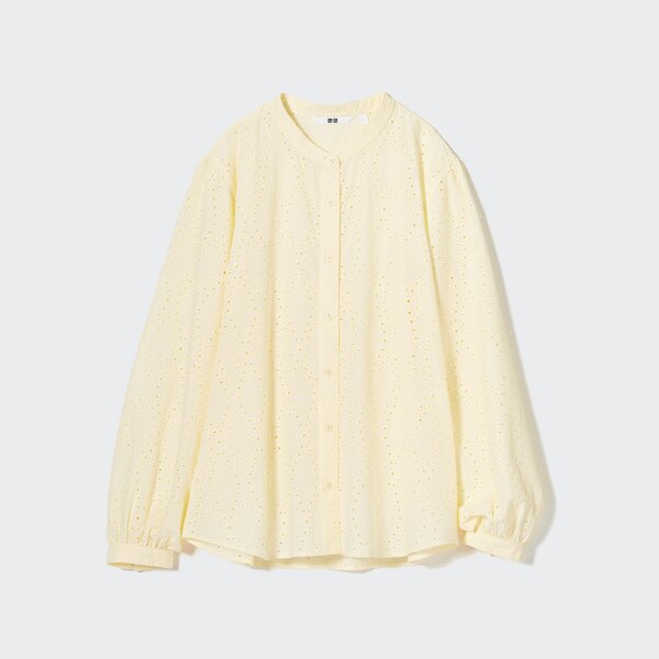 Cotton Embroidery Long Sleeve Blouse | UNIQLO US