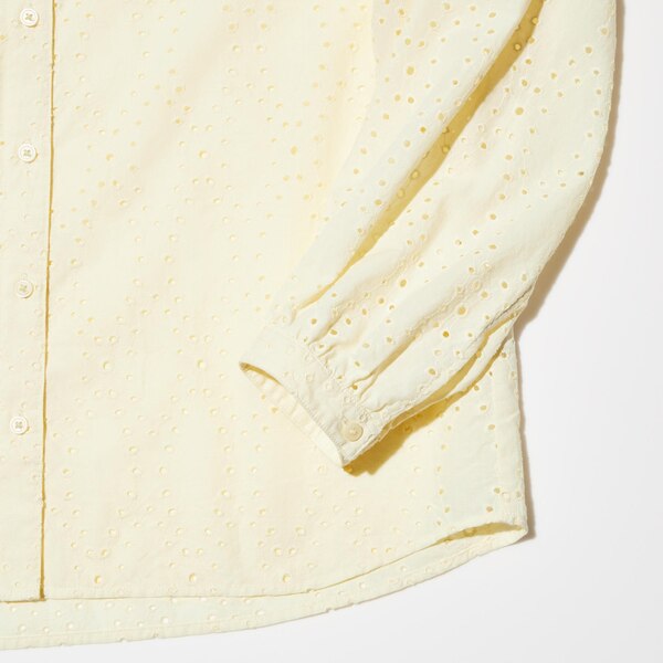 Cotton Embroidery Long Sleeve Blouse | UNIQLO US