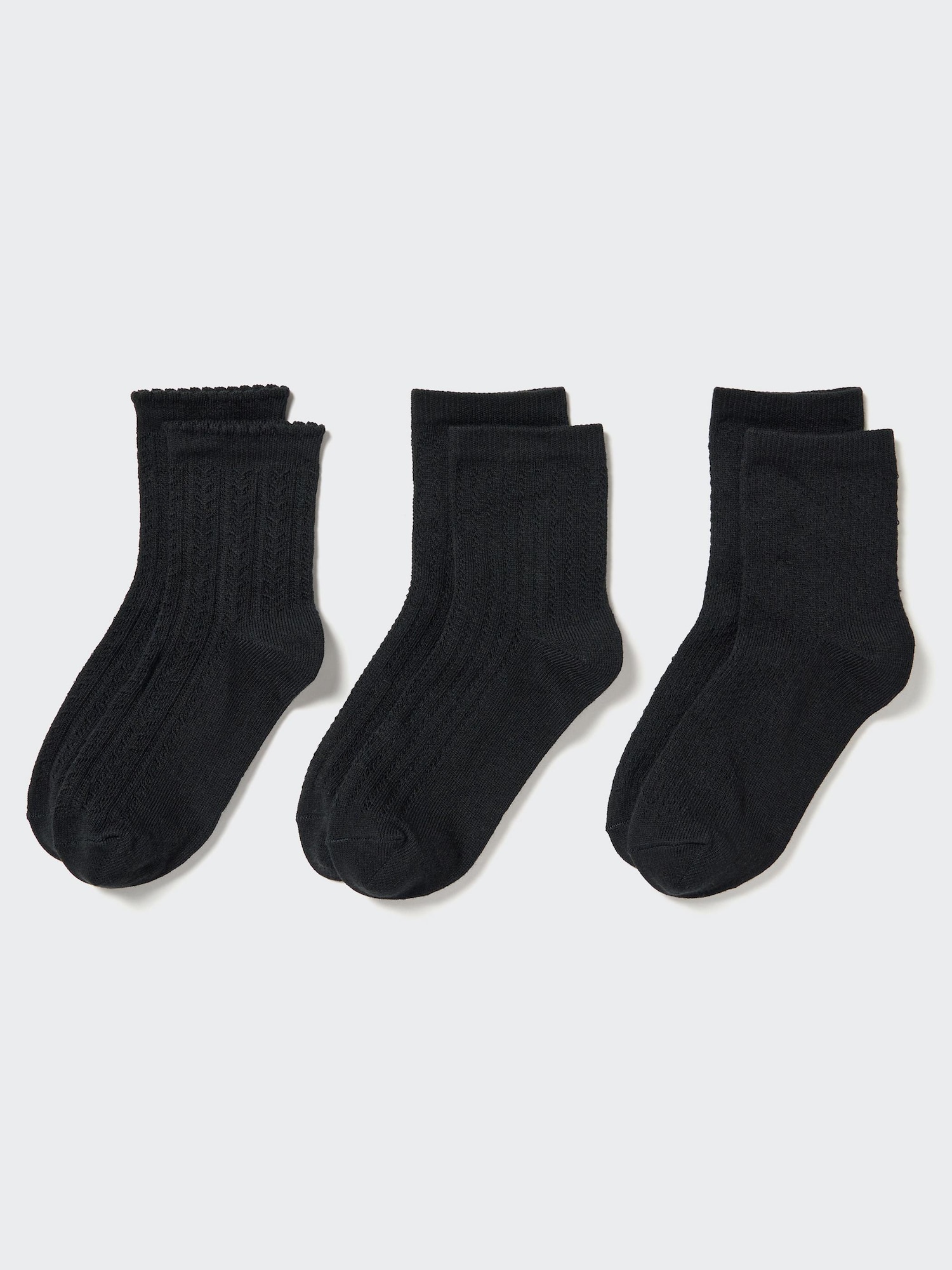 Women's Socks 3 Pairs (Crew Crochet) | UNIQLO AU