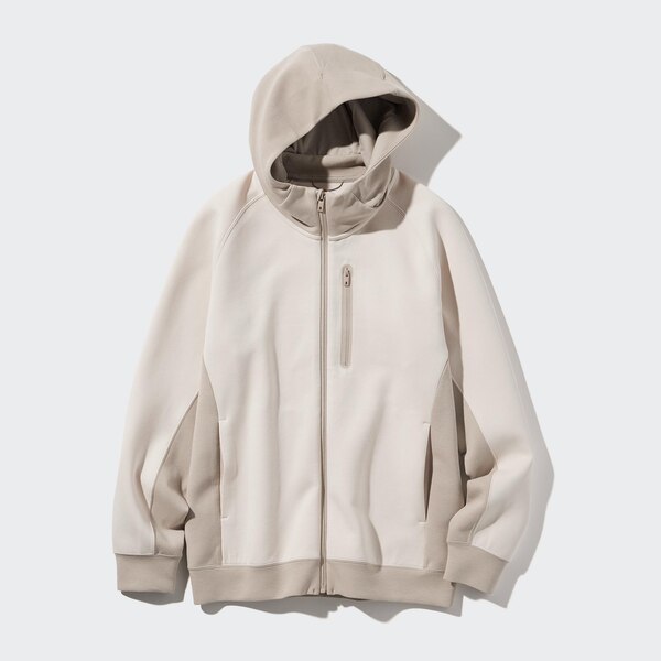 DRY Stretch Sweat Full-Zip Hoodie (Color Block) | UNIQLO US