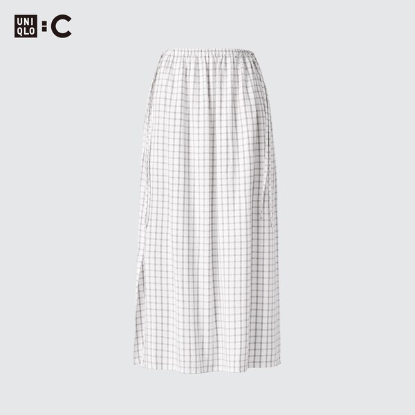 Gathered Checked Long Skirt | UNIQLO US