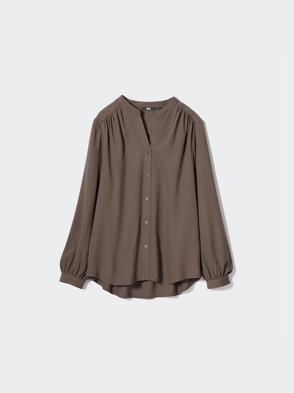 Women's RAYON GATHERED BLOUSE | UNIQLO CA