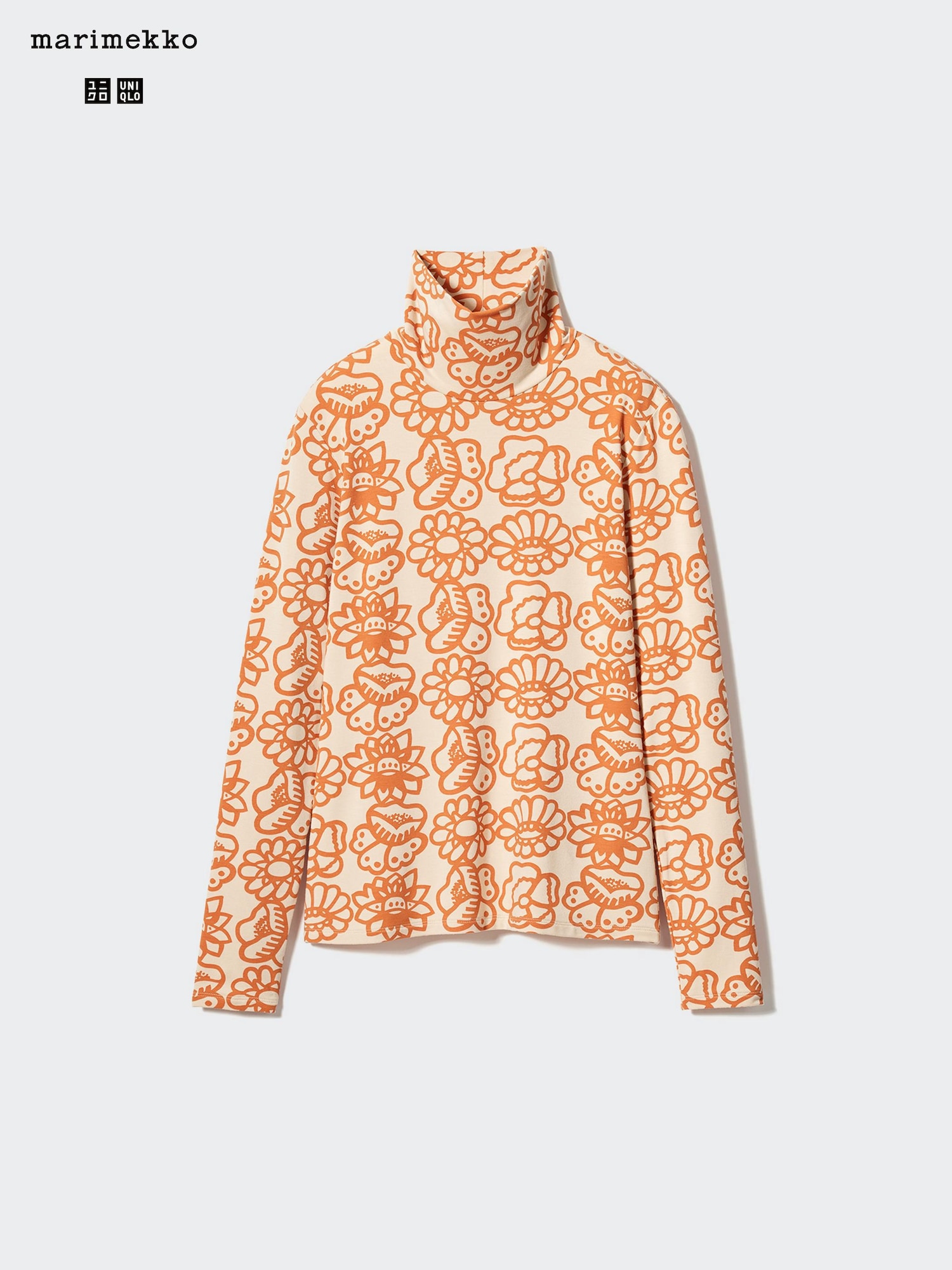 T-Shirt HEATTECH Col Roulé Manches Longues (fleuri) pour Femme | UNIQLO FR