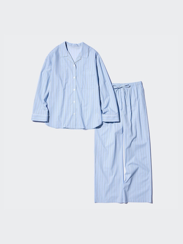 Women's Cotton Blend Pyjamas (Stripe) | UNIQLO DE