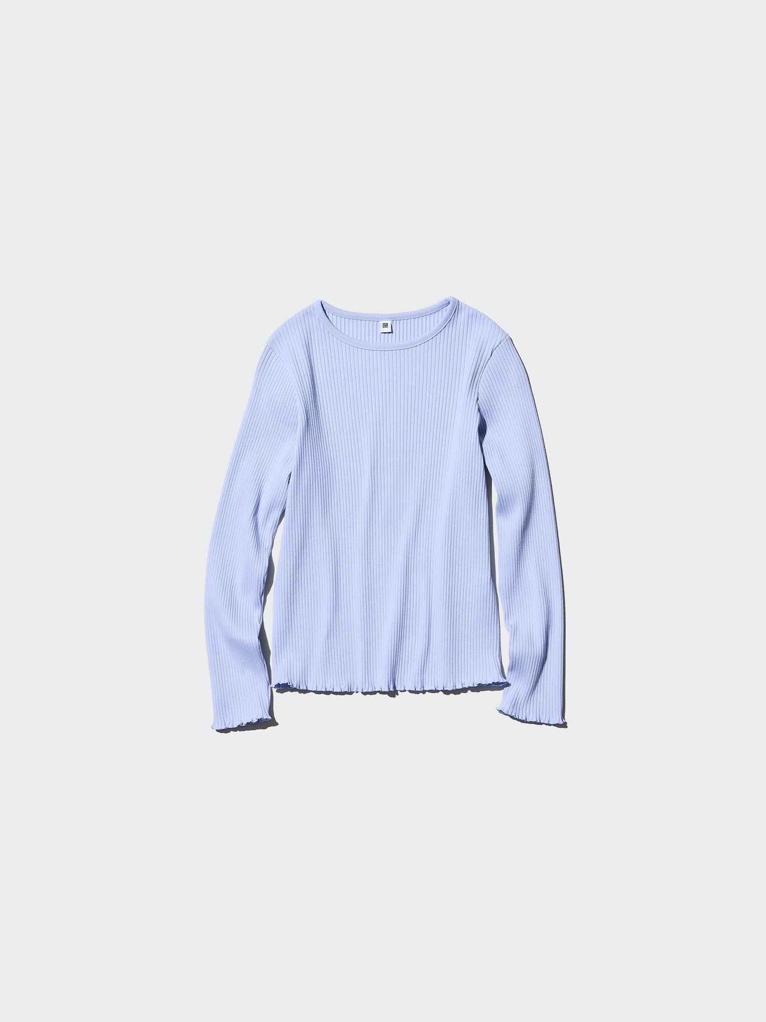 Kids' Girls Ribbed Mellow Stitch T-Shirt (Long Sleeve) | UNIQLO UK