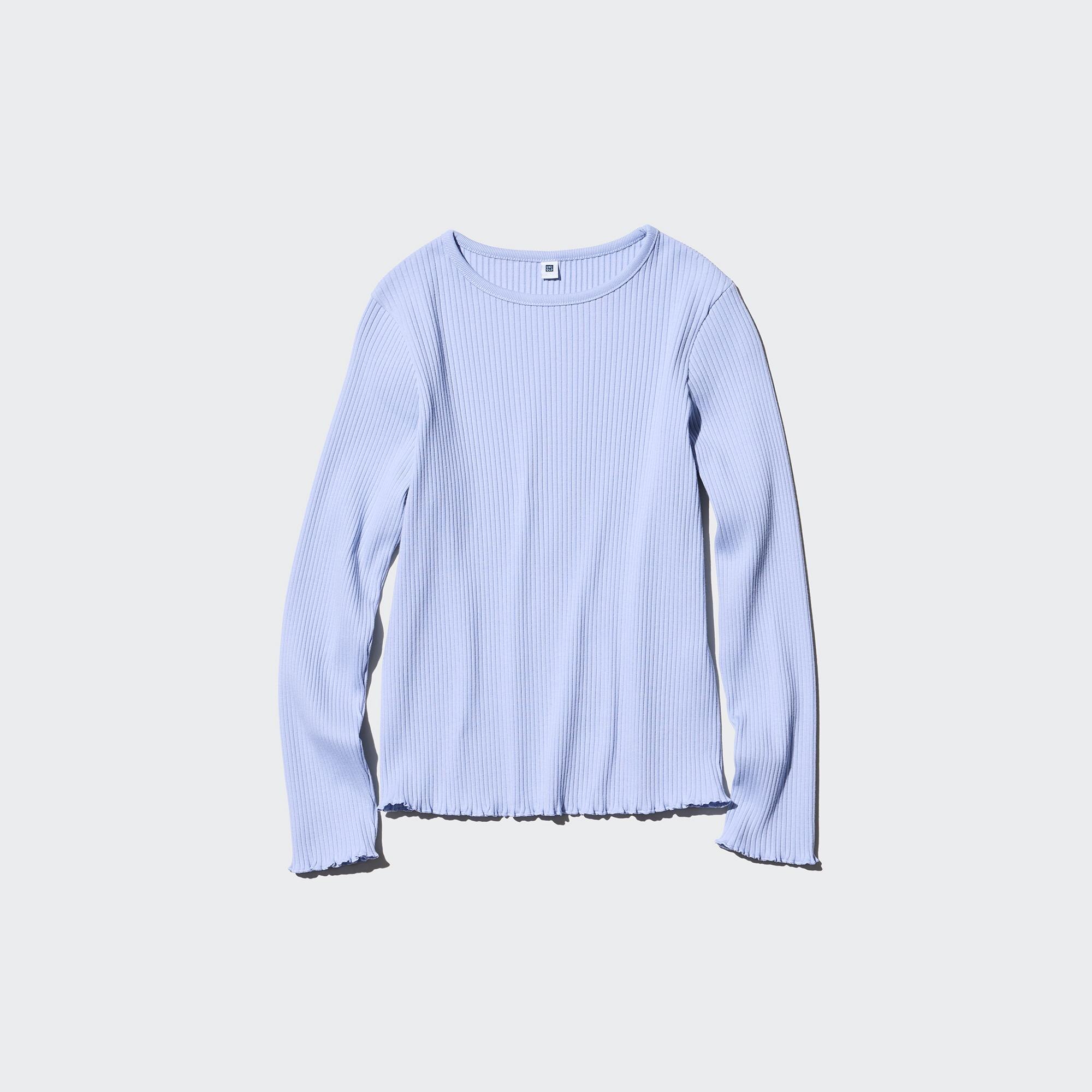 Girls Ribbed Mellow Stitch T-Shirt (Long Sleeve) | UNIQLO EU