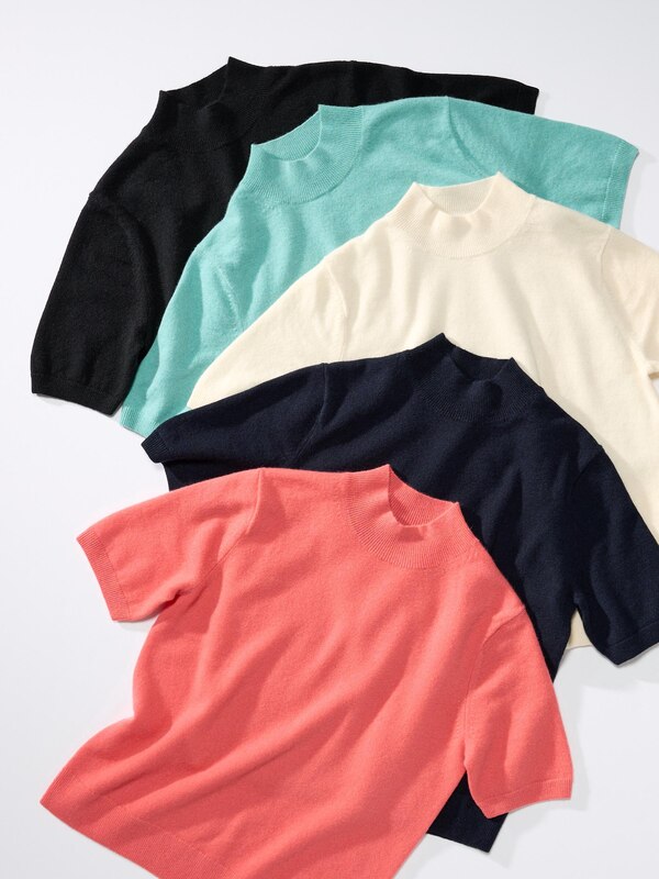 Cashmere Sweater | Mock Neck | Half-Sleeve | UNIQLO US