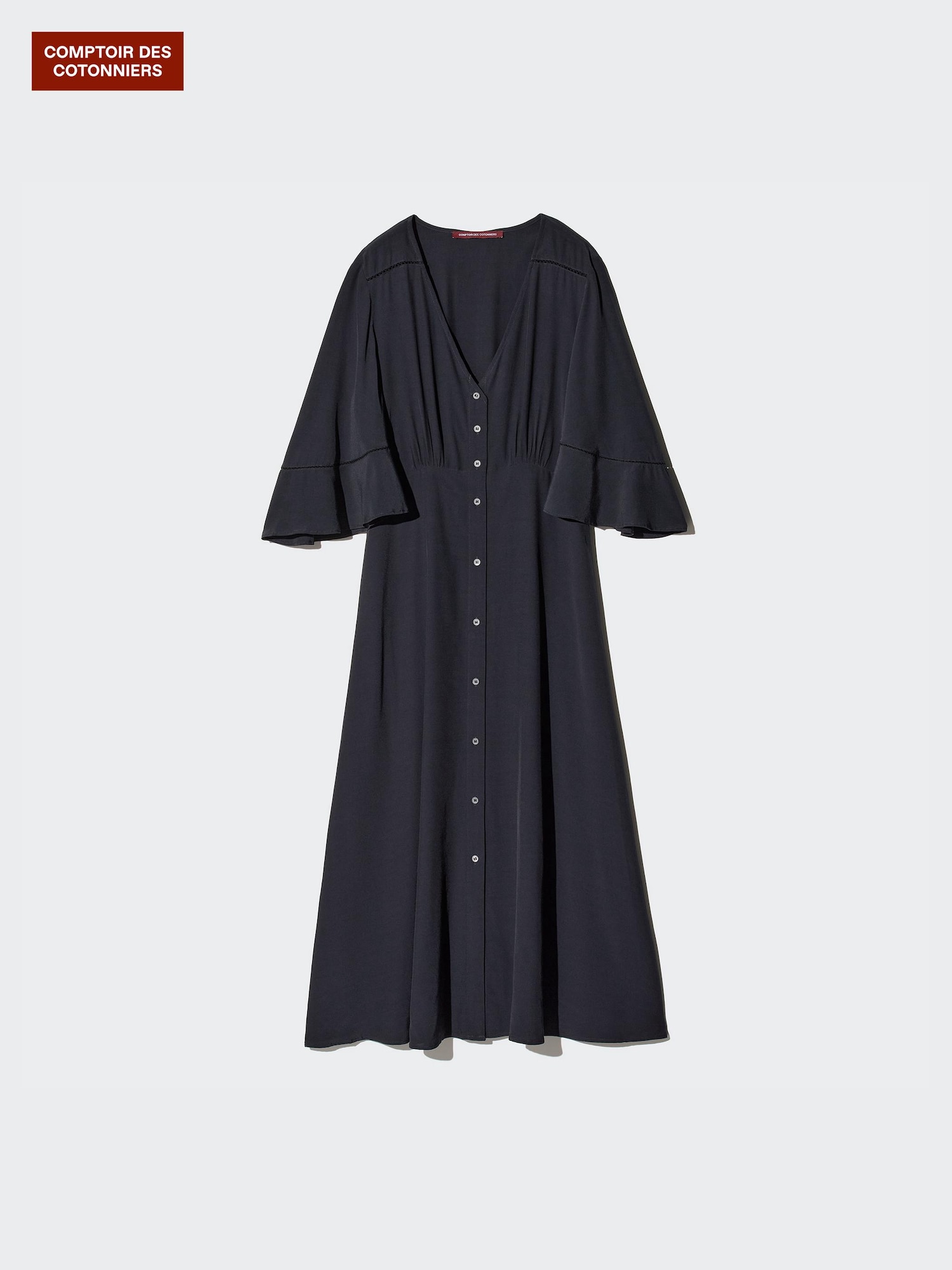 Robe longue en viscose (manches mi-longues) pour Femme | UNIQLO FR