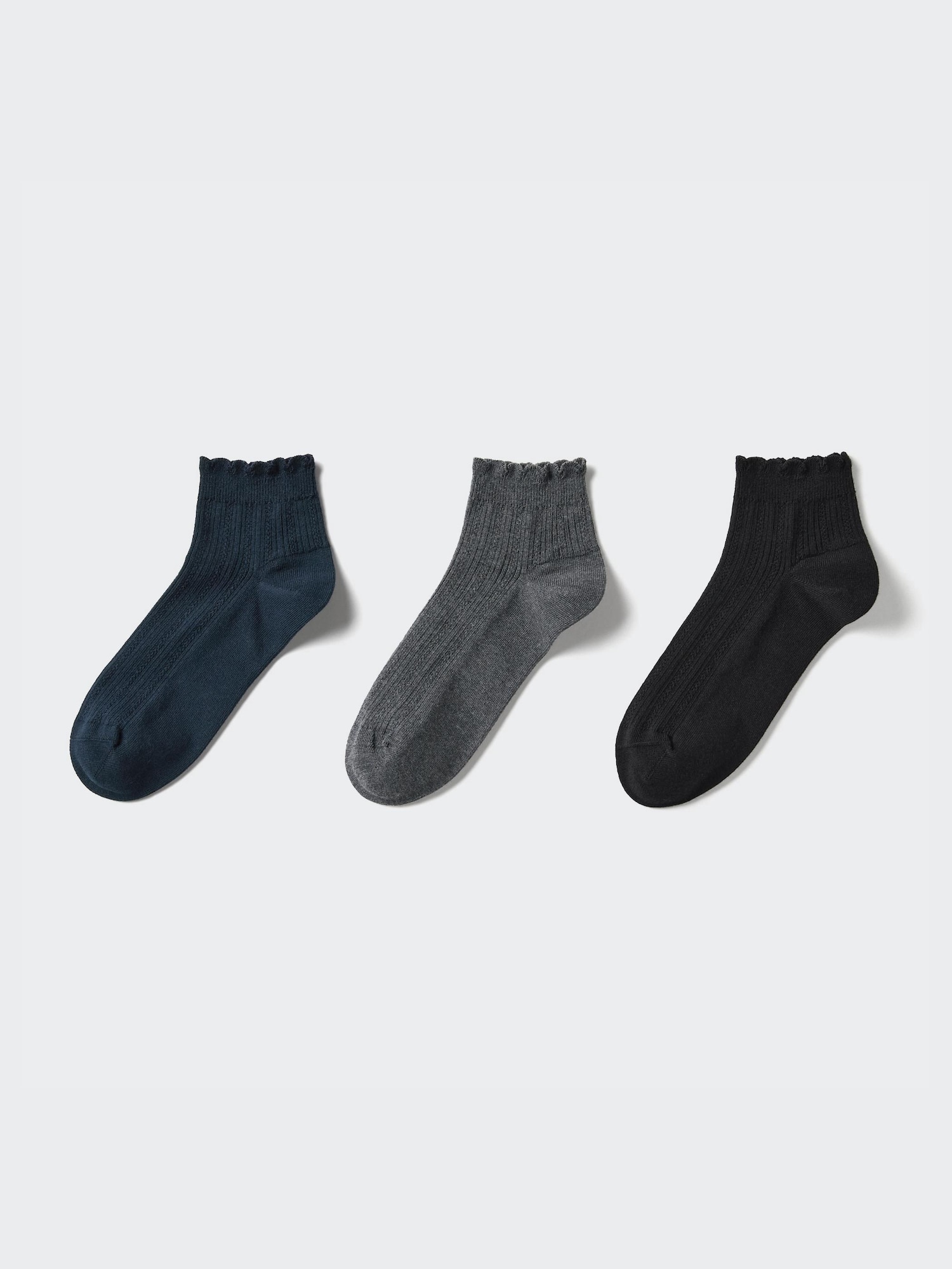 Women's Short Socks 3 Pairs Crochet | UNIQLO AU