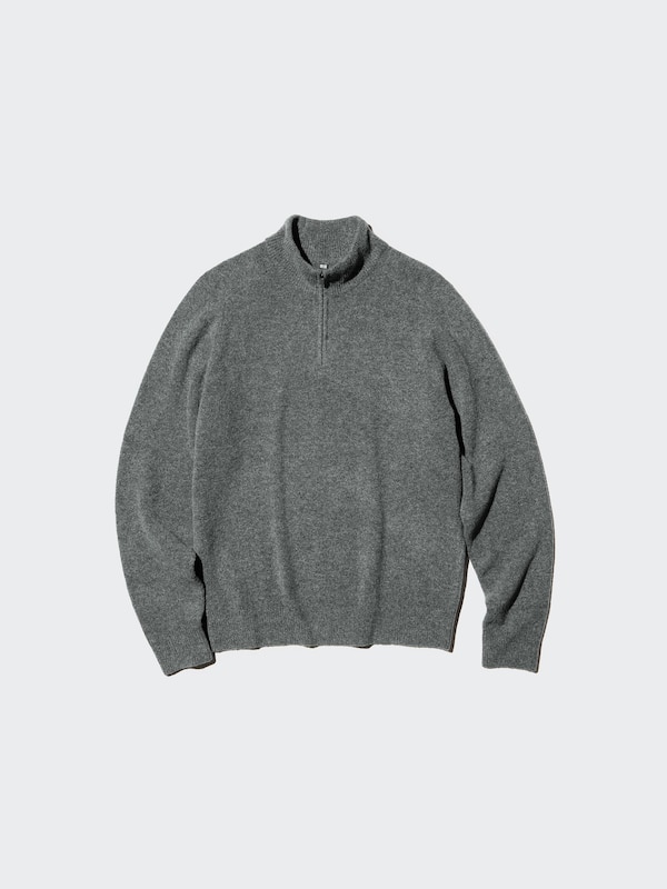 Men's Soufflé Yarn Half-Zip Jumper | UNIQLO UK