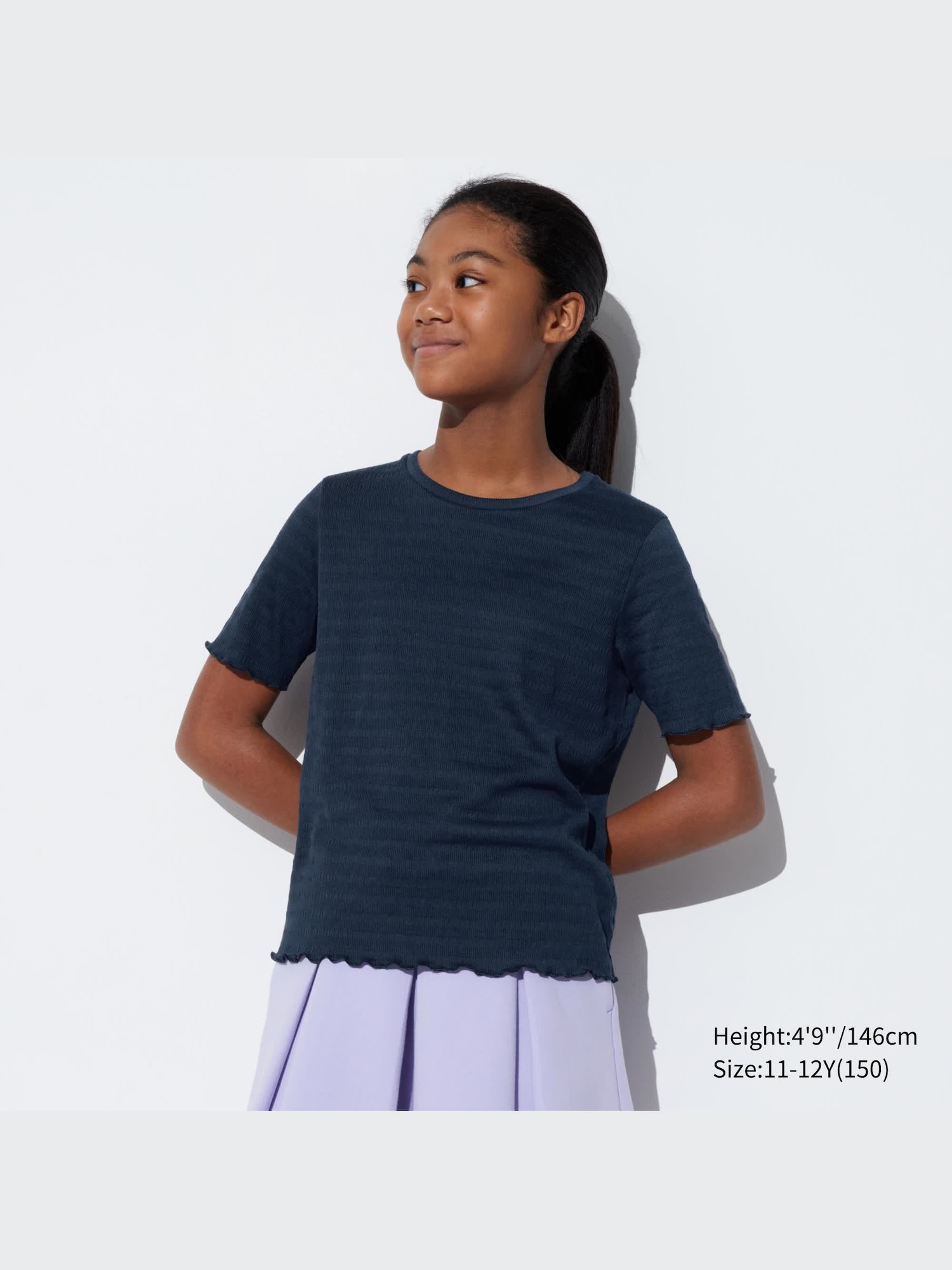 Kids GIRLS Shirring Mellow T-Shirt | UNIQLO AU