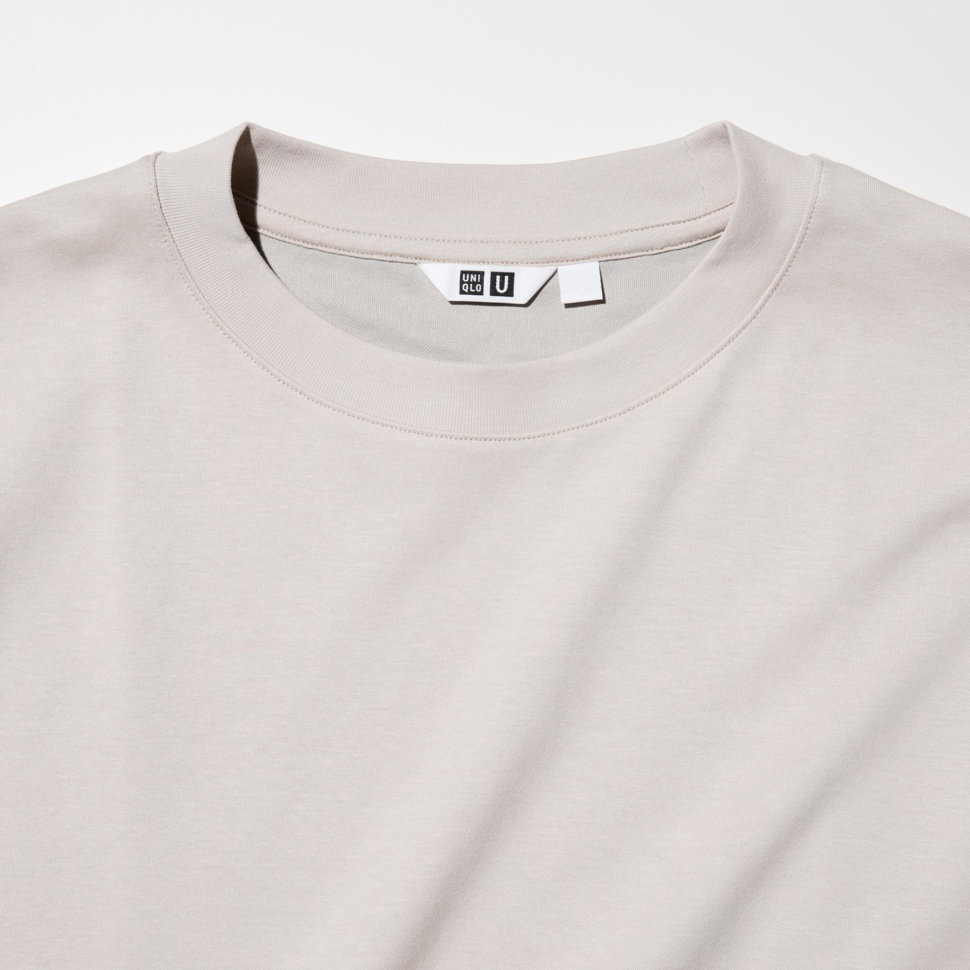 Unisex Uniqlo U AIRism Cotton Oversized Crew Neck Half Sleeve T-Shirt ...