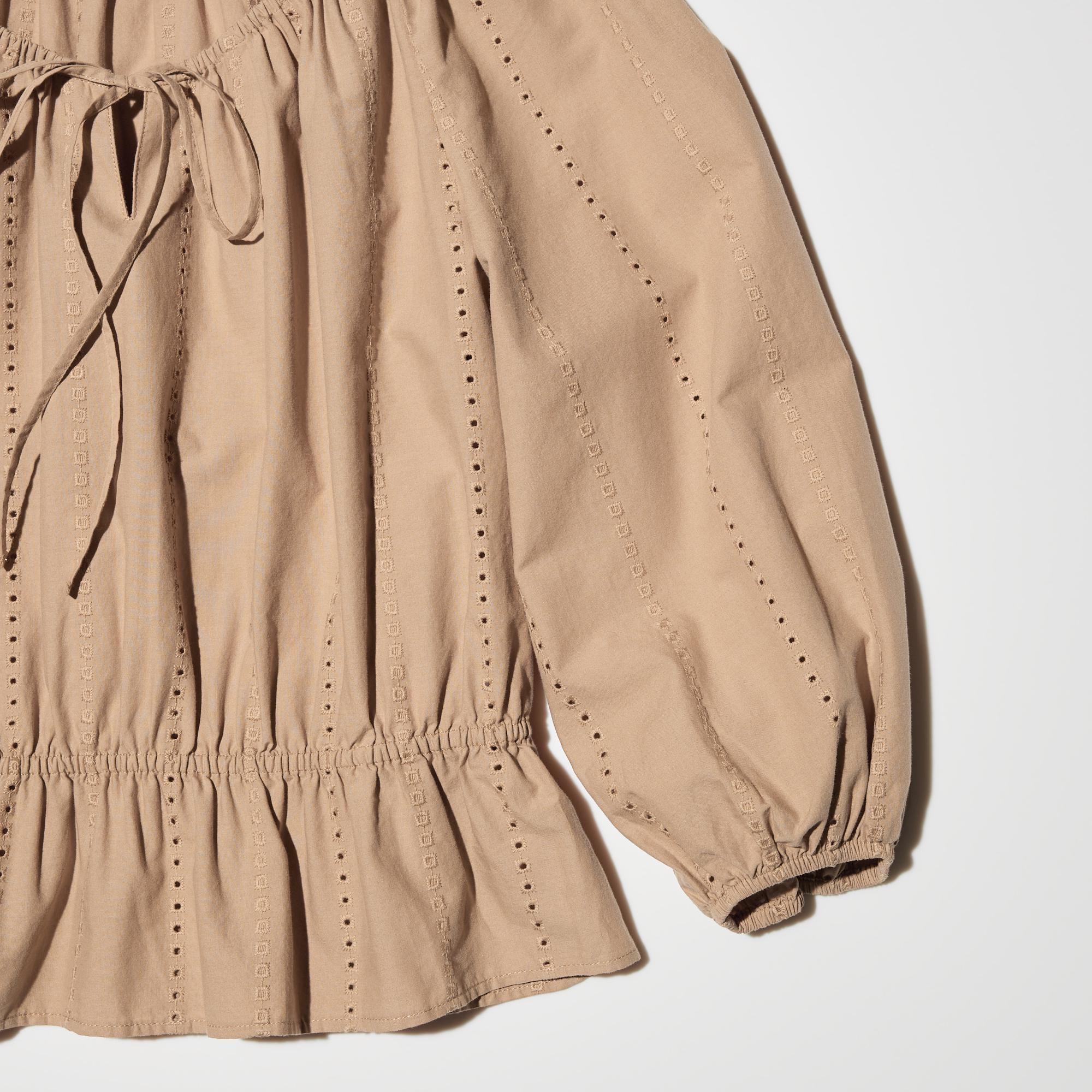 Women's Embroidery Blouse 3/4 Sleeve | UNIQLO AU