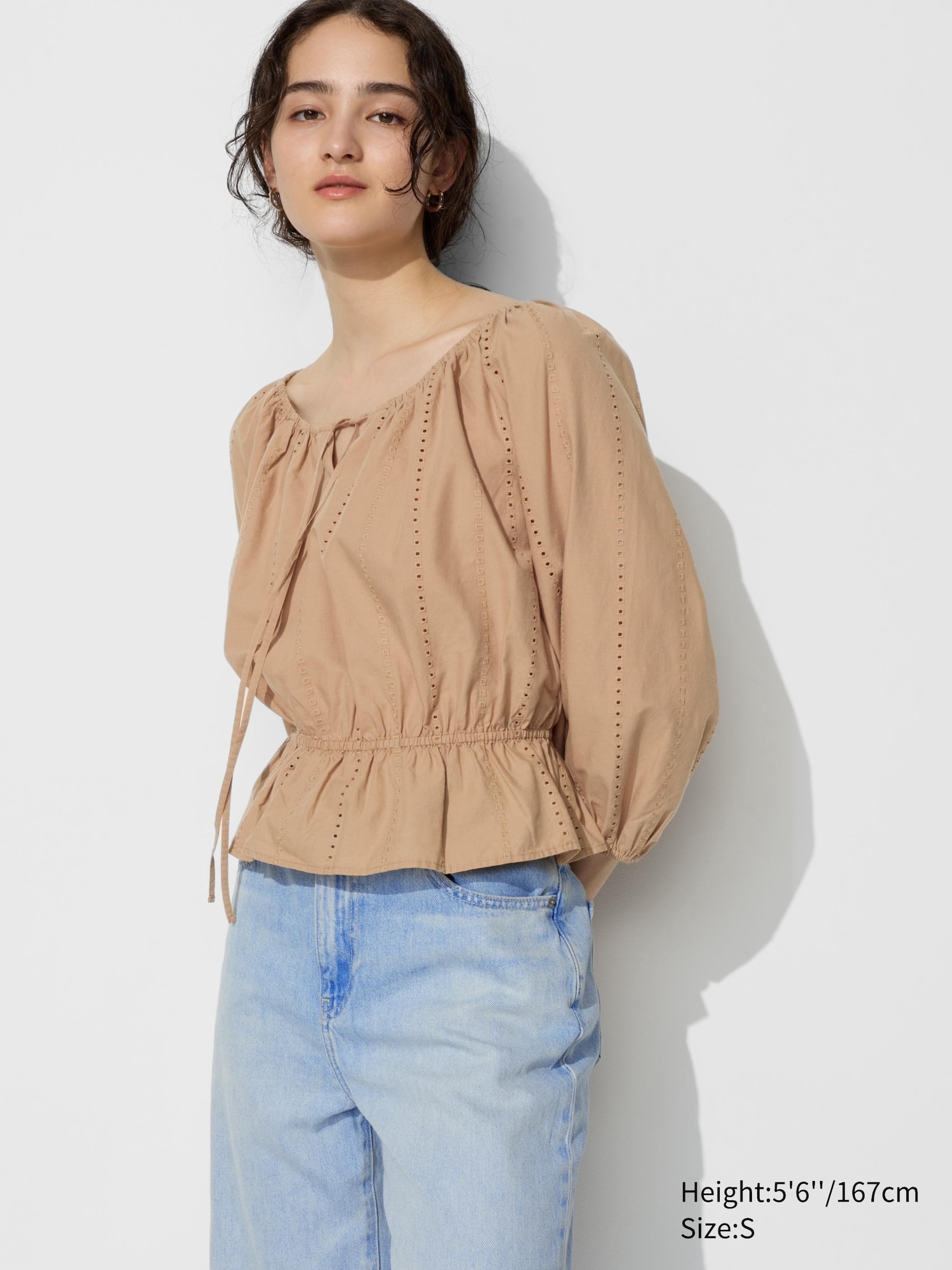 Women's Embroidery Blouse 3/4 Sleeve | UNIQLO AU