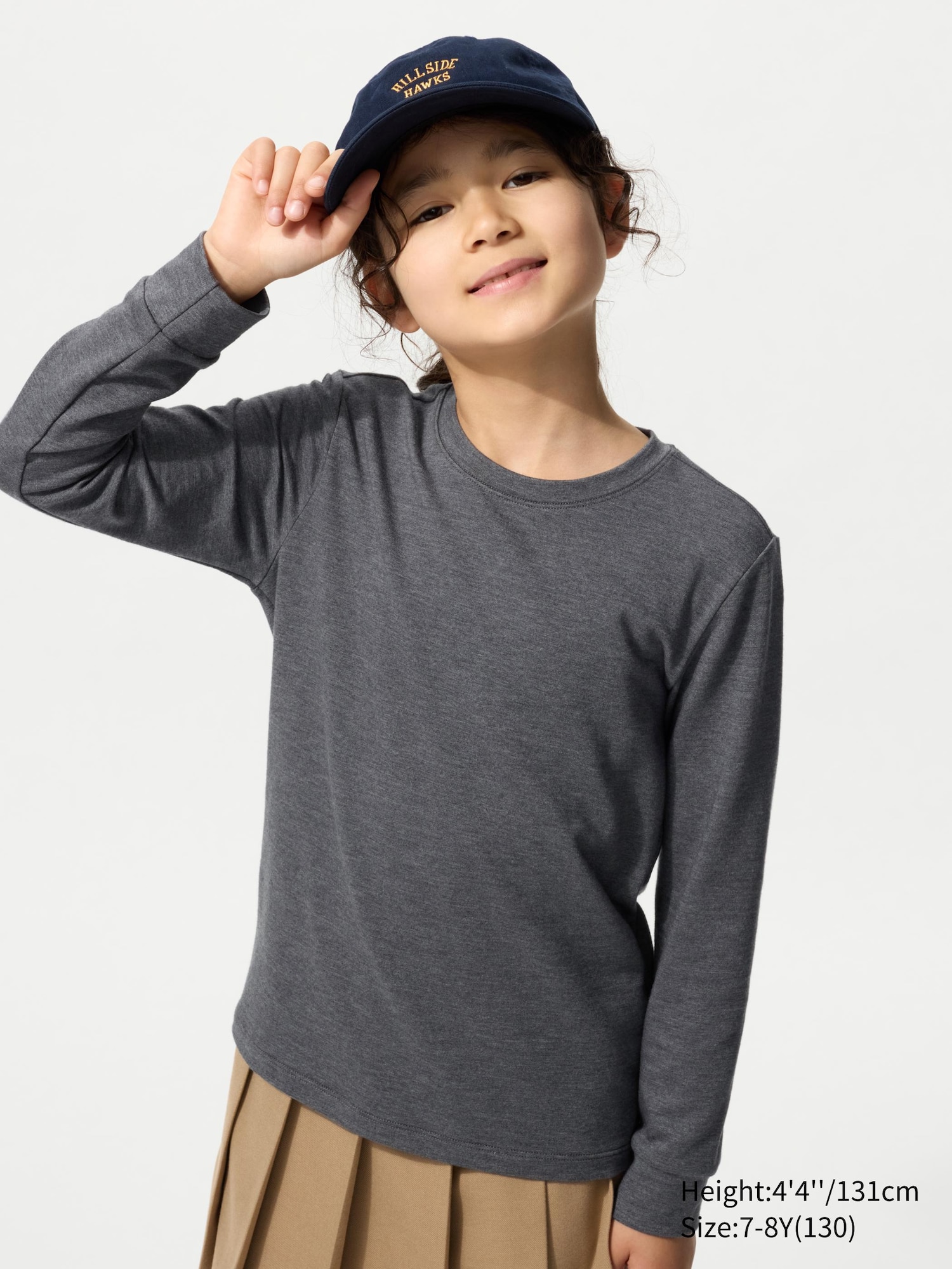 Kids HEATTECH EXTRA WARM Cotton Crew Neck Long Sleeve T-Shirt | UNIQLO AU