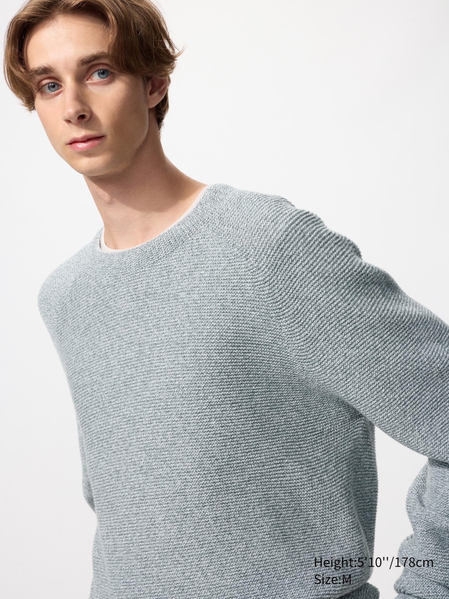 Men's 3D KNIT Crew Neck Sweater | UNIQLO AU
