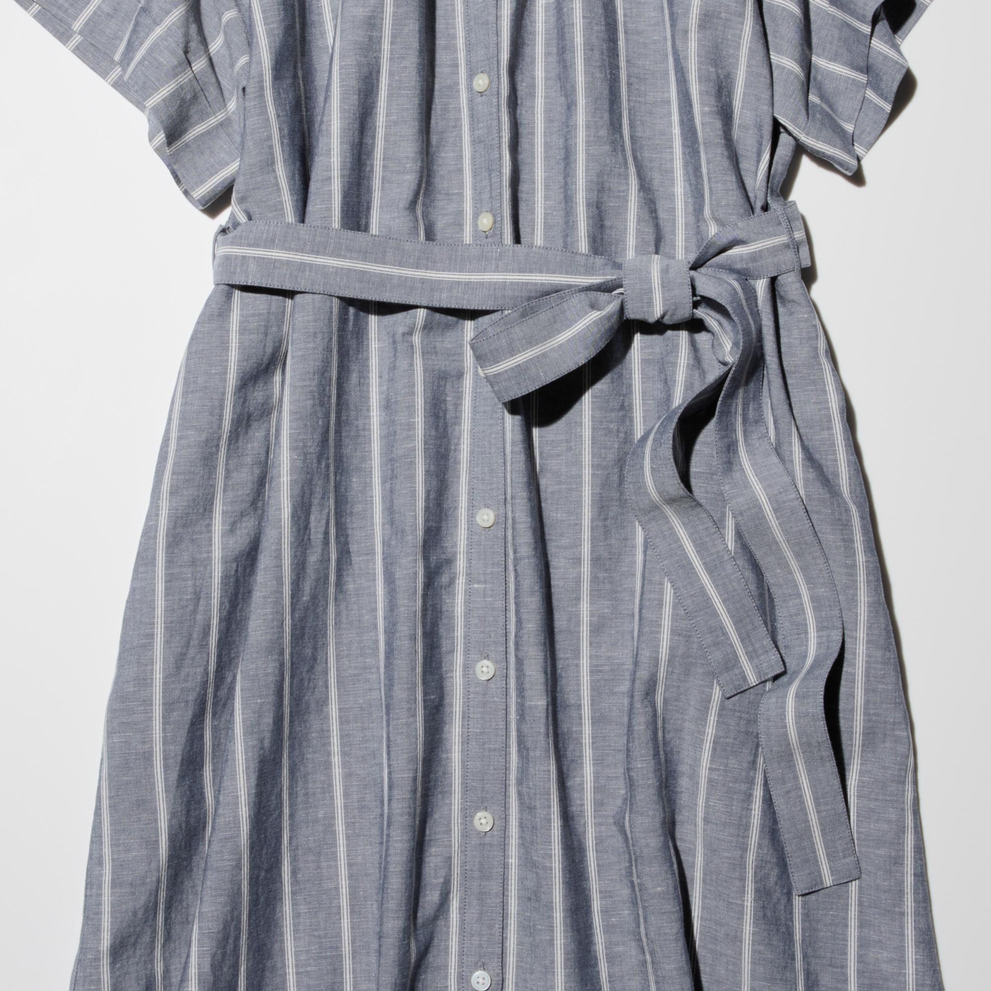 Women's Linen Blend Relaxed Short Sleeve Dress | UNIQLO AU