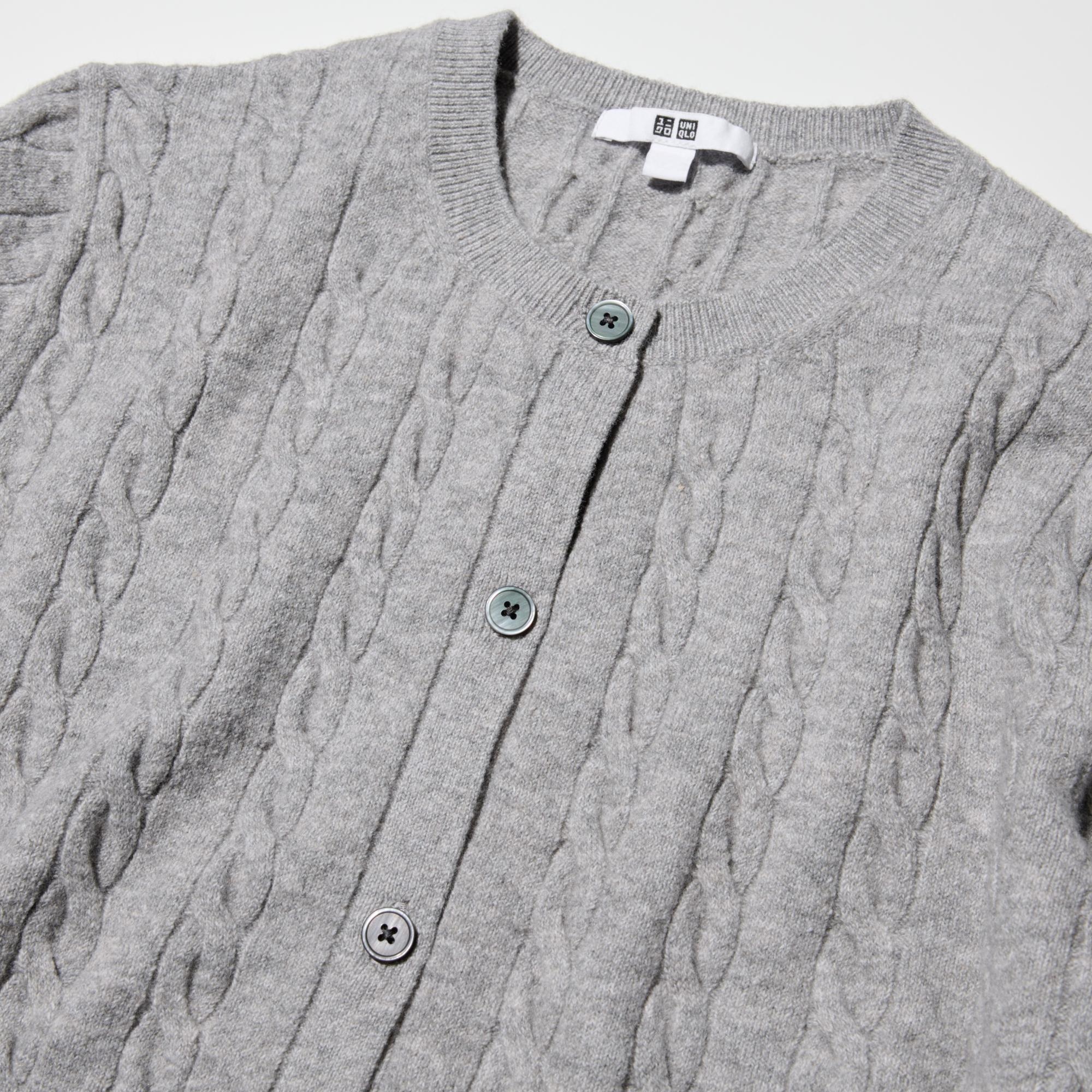 Women's Cable Crew Neck Cardigan | UNIQLO AU