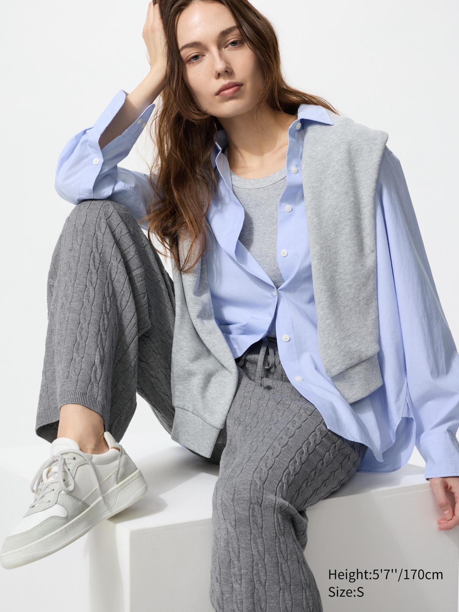 Women's Washable Knit Cable Pants | UNIQLO AU