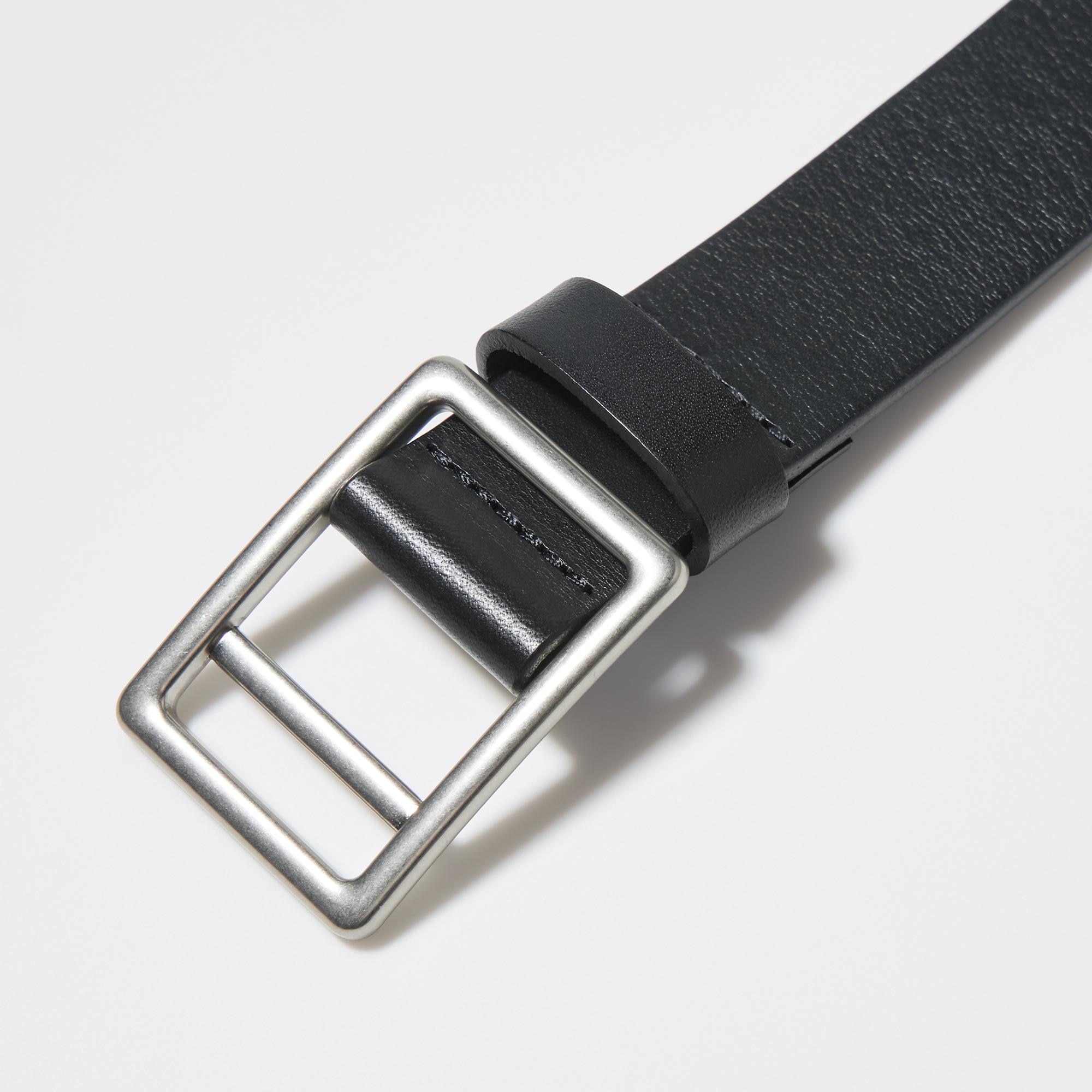Unisex Italian Leather Slide Buckle Belt | UNIQLO AU