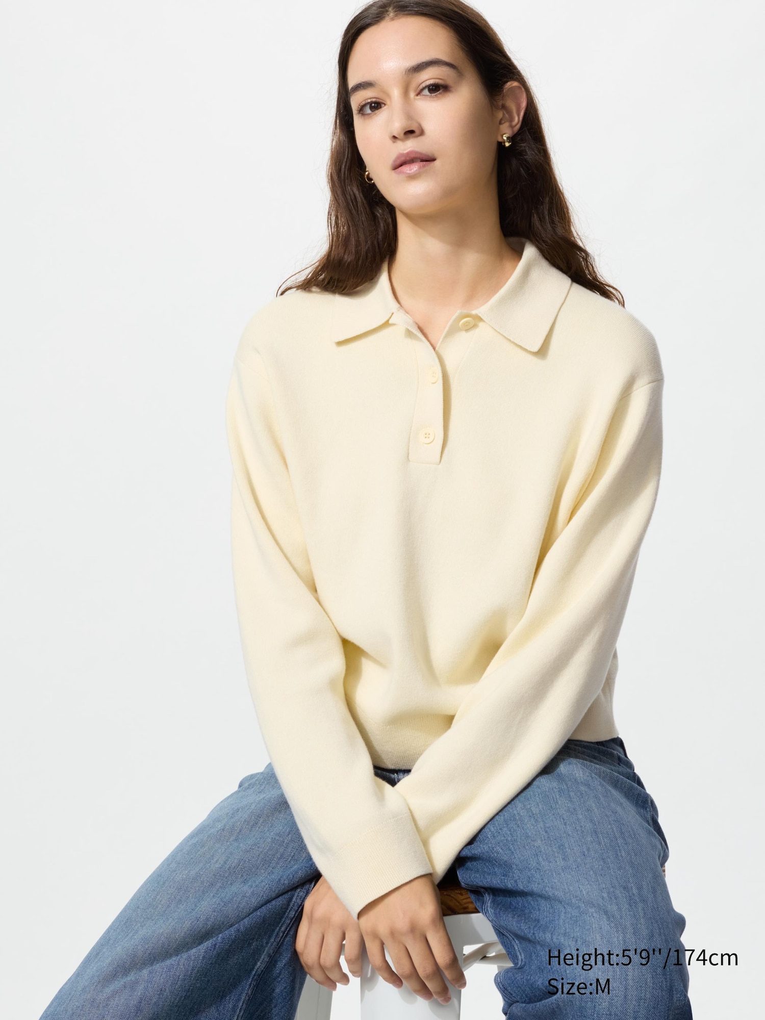 Women's Smooth Cotton Polo Sweater | UNIQLO AU