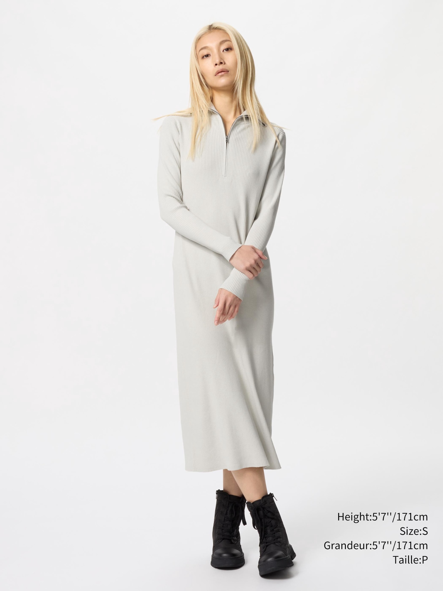 Women's HALF-ZIP KNIT DRESS | UNIQLO CA