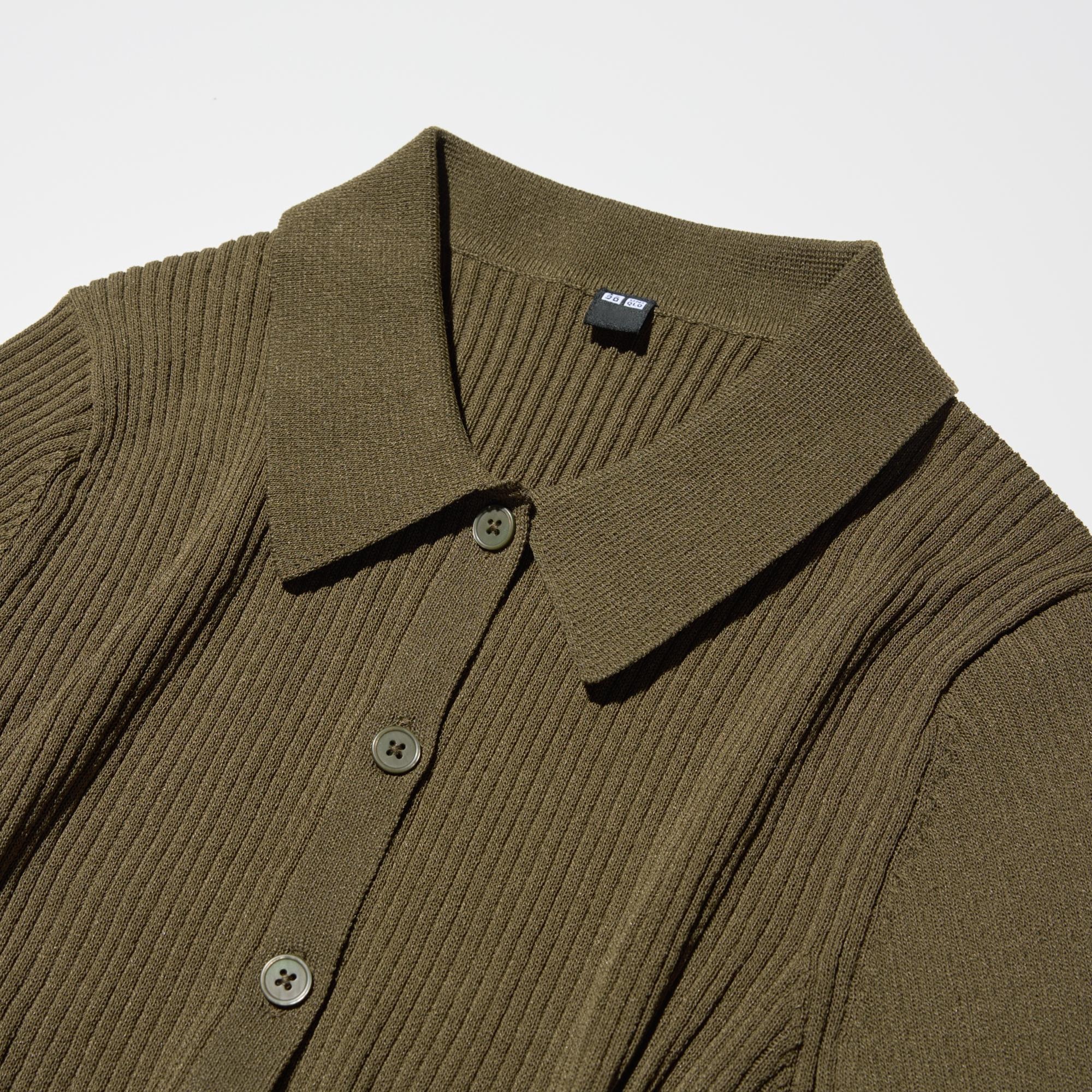Women's Ribbed Polo Cardigan | UNIQLO CA