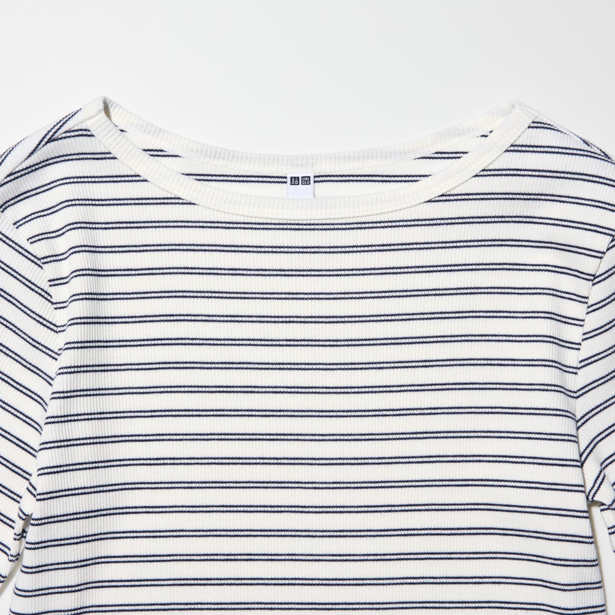 Women's Ribbed Boat Neck T Half Sleeve | UNIQLO CA