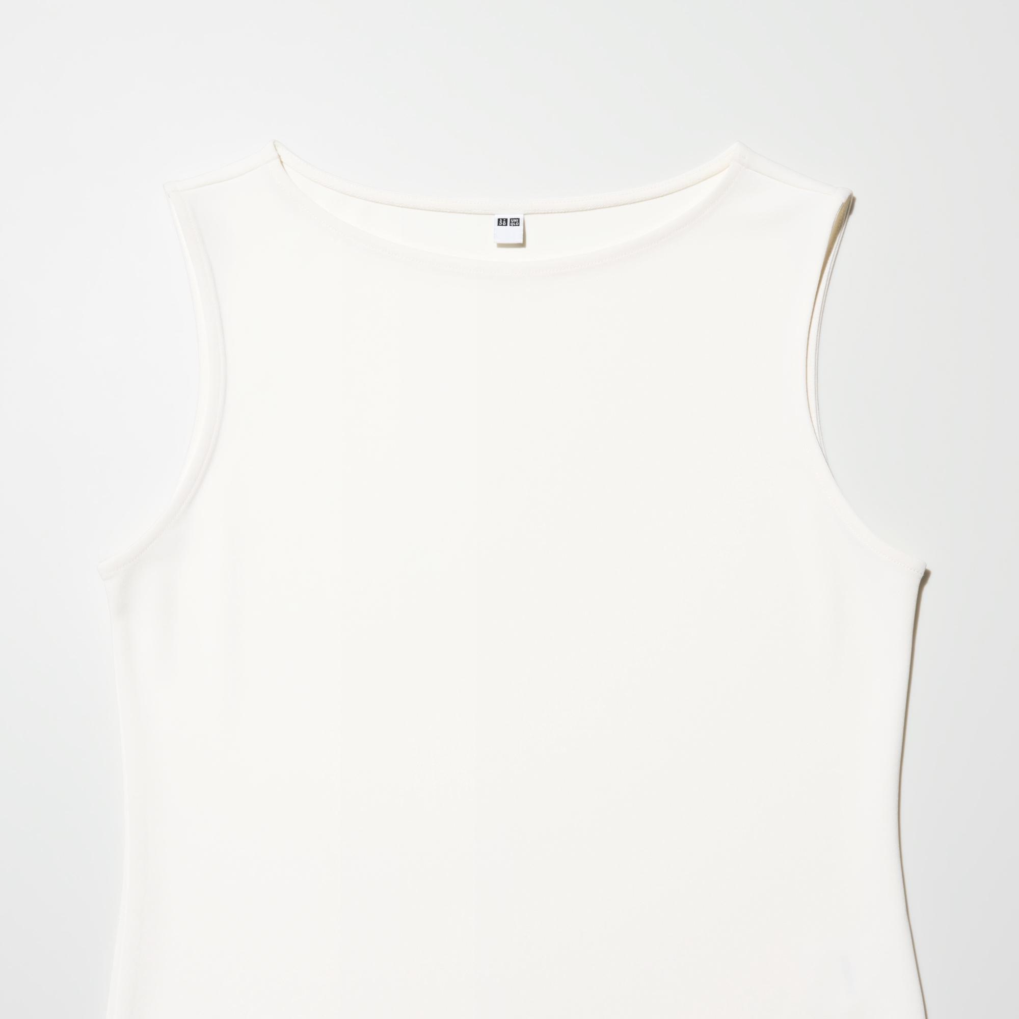 Women's CREPE JERSEY BOAT NECK T-SHIRT | SLEEVELESS | UNIQLO CA