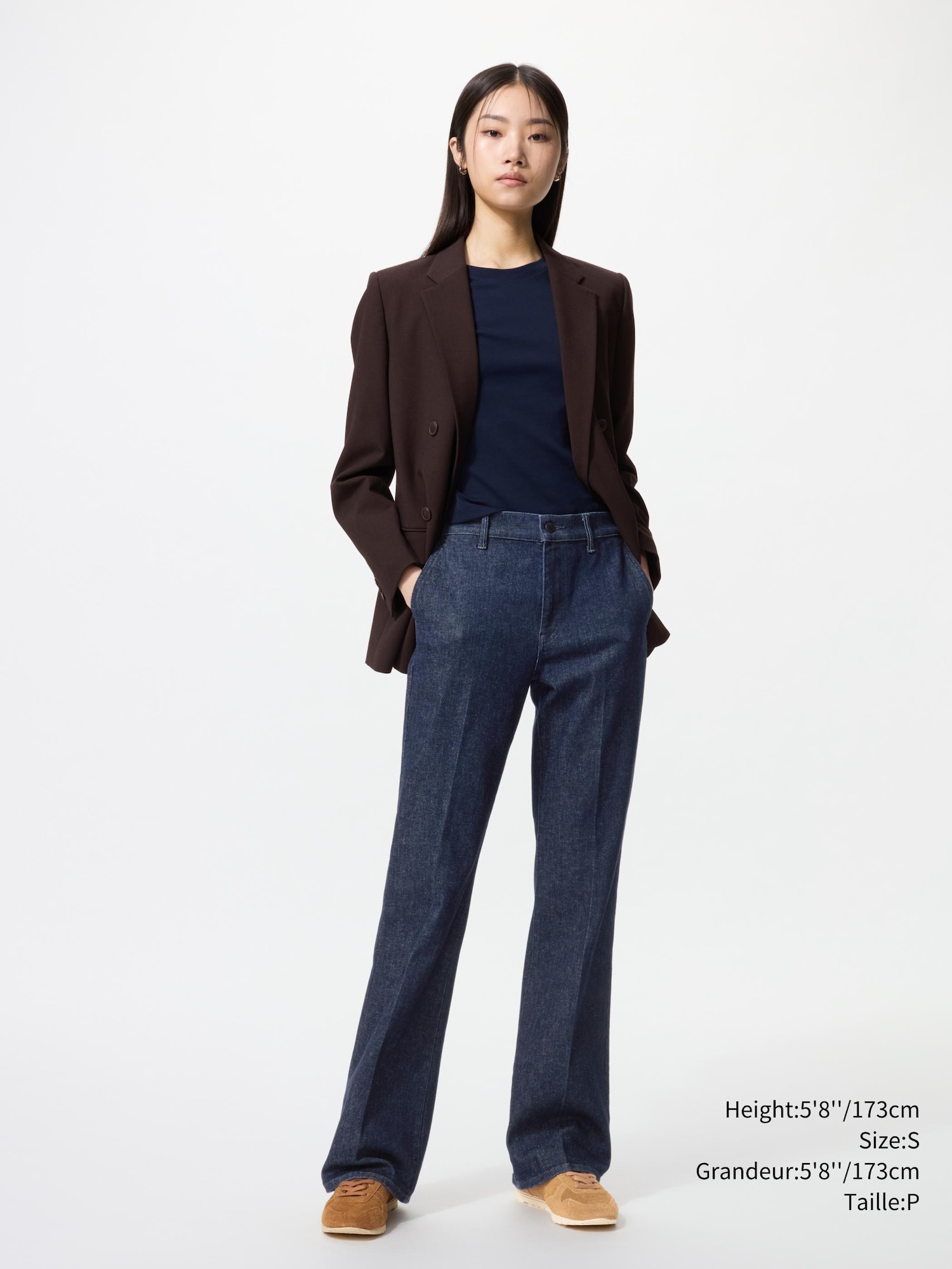 Women's SLIM FLARE TROUSER JEANS | TALL | UNIQLO CA