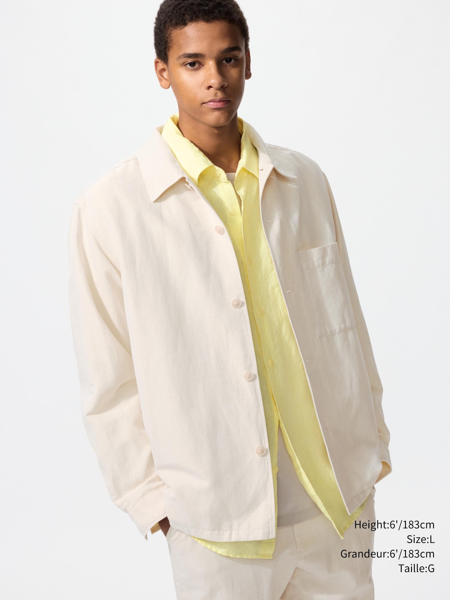 Men's COTTON LINEN SHIRT JACKET | UNIQLO CA