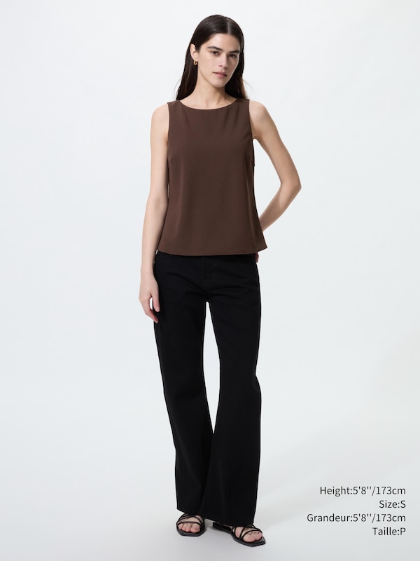 Women's CREPE JERSEY BOAT NECK BRA TOP | UNIQLO CA