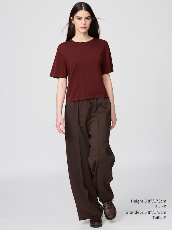 Women's BOXY KNITTED T-SHIRT | UNIQLO CA