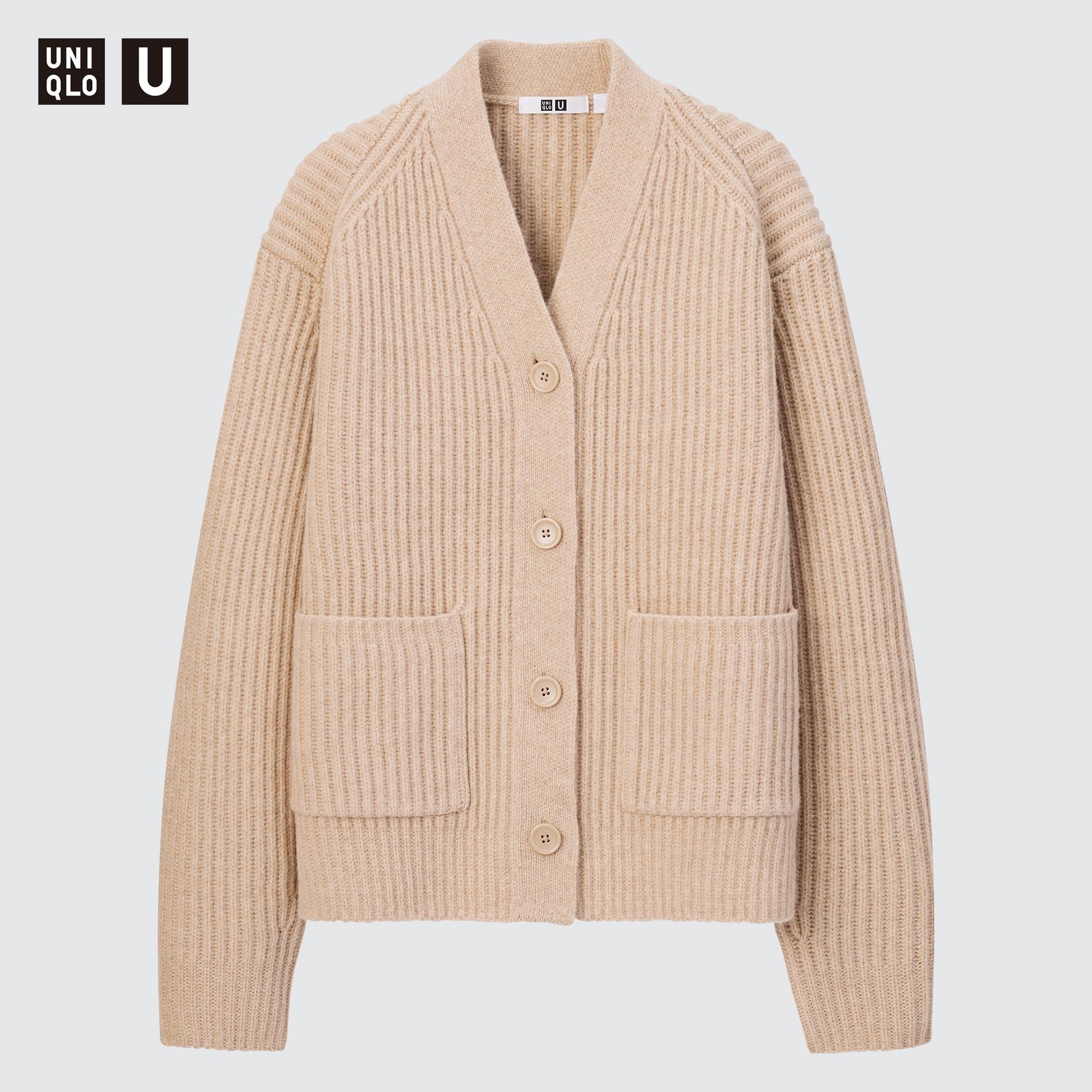 Uniqlo U Premium Lambswool Ribbed Cardigan | UNIQLO