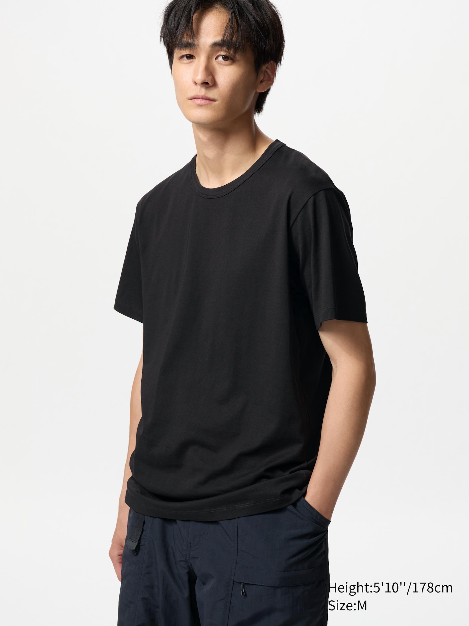 Check styling ideas for「AIRism Cotton Crew Neck Short Sleeved T-Shirt ...