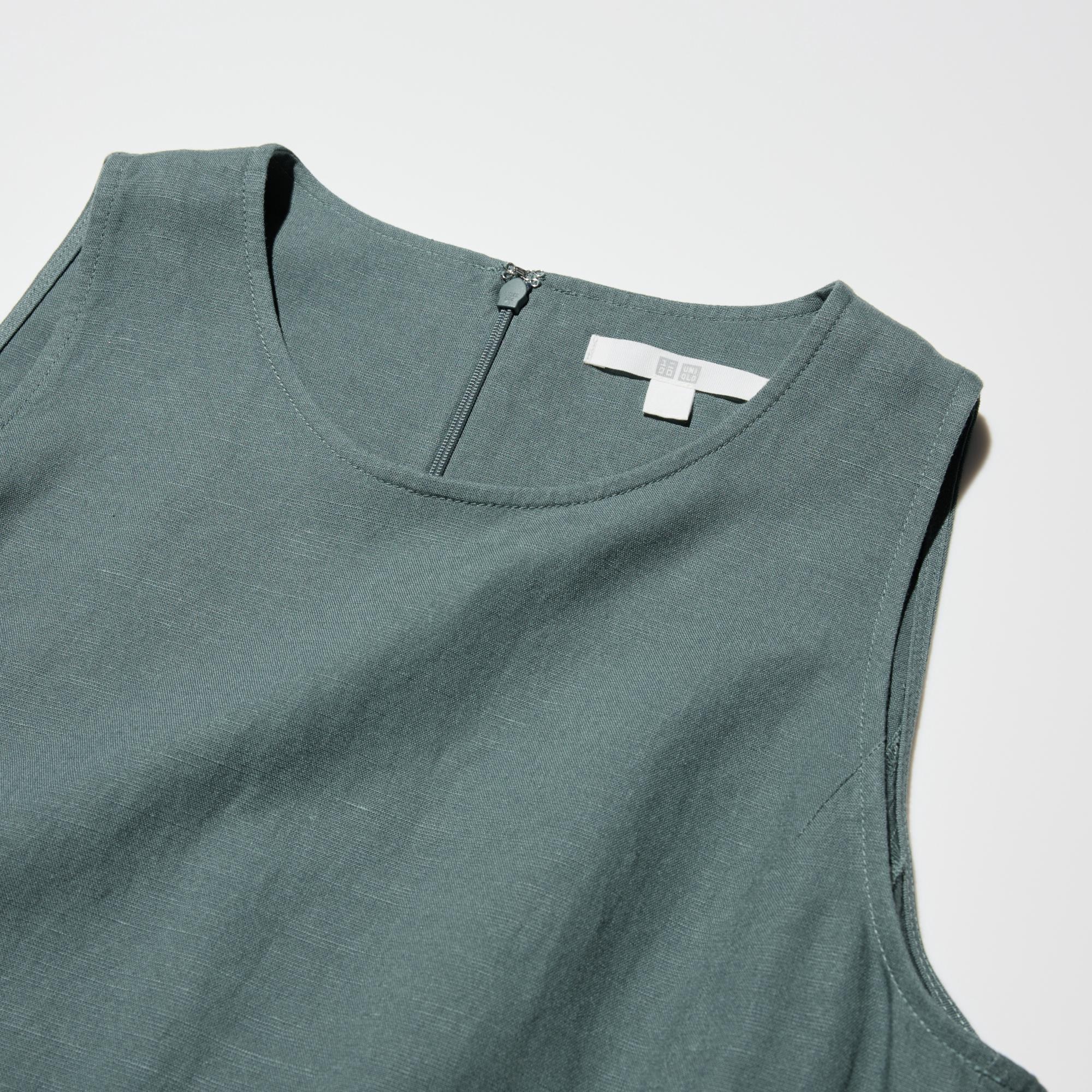 Robe courte en lin mélangé (Sans manches) pour Femme | UNIQLO FR