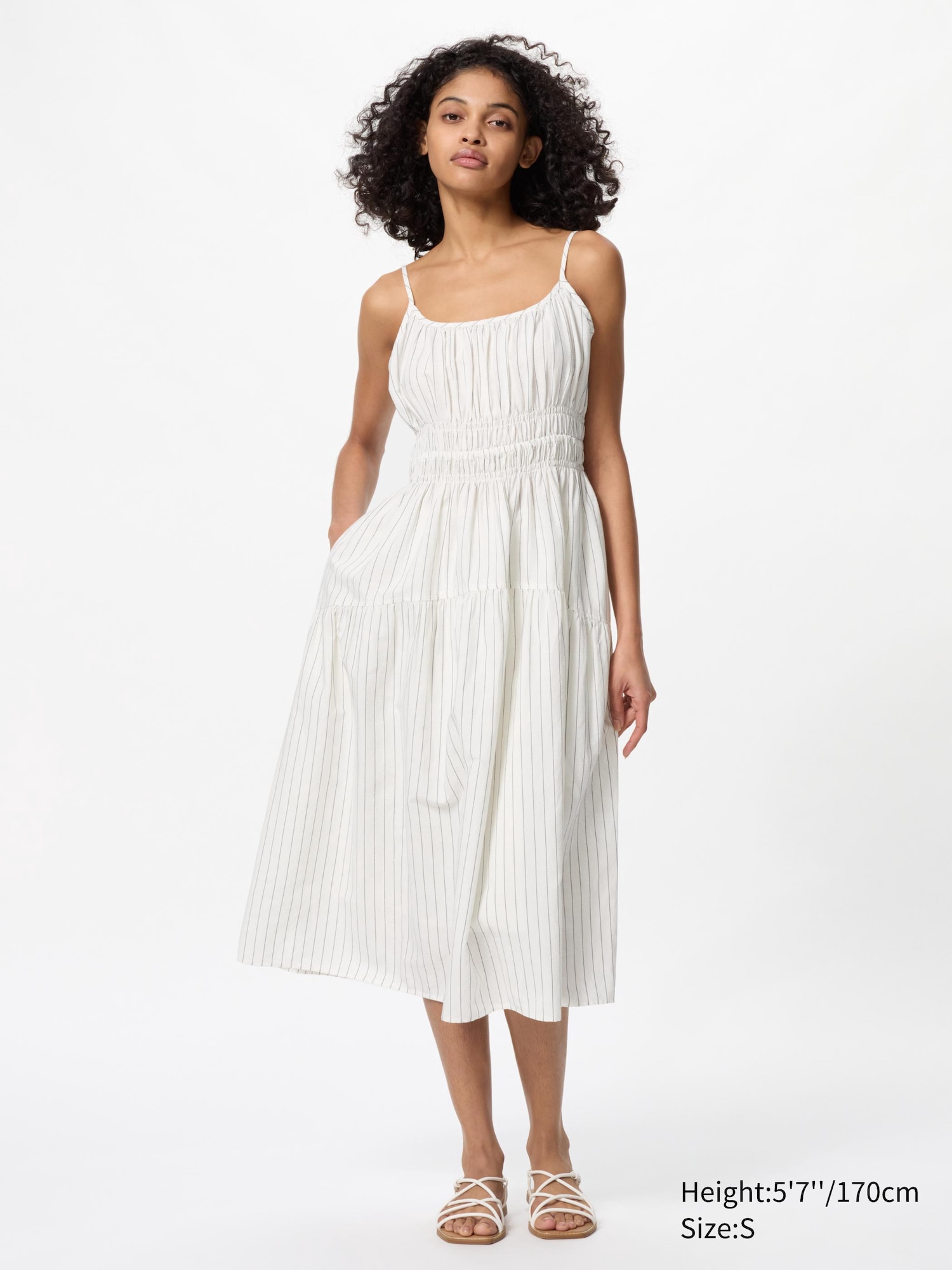 Robe en lin mélangé (Rayée) pour Femme | UNIQLO FR