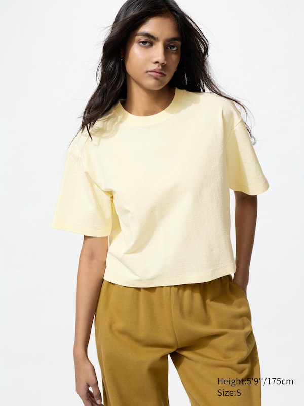 T-shirt en jersey texturé pour Femme | UNIQLO FR
