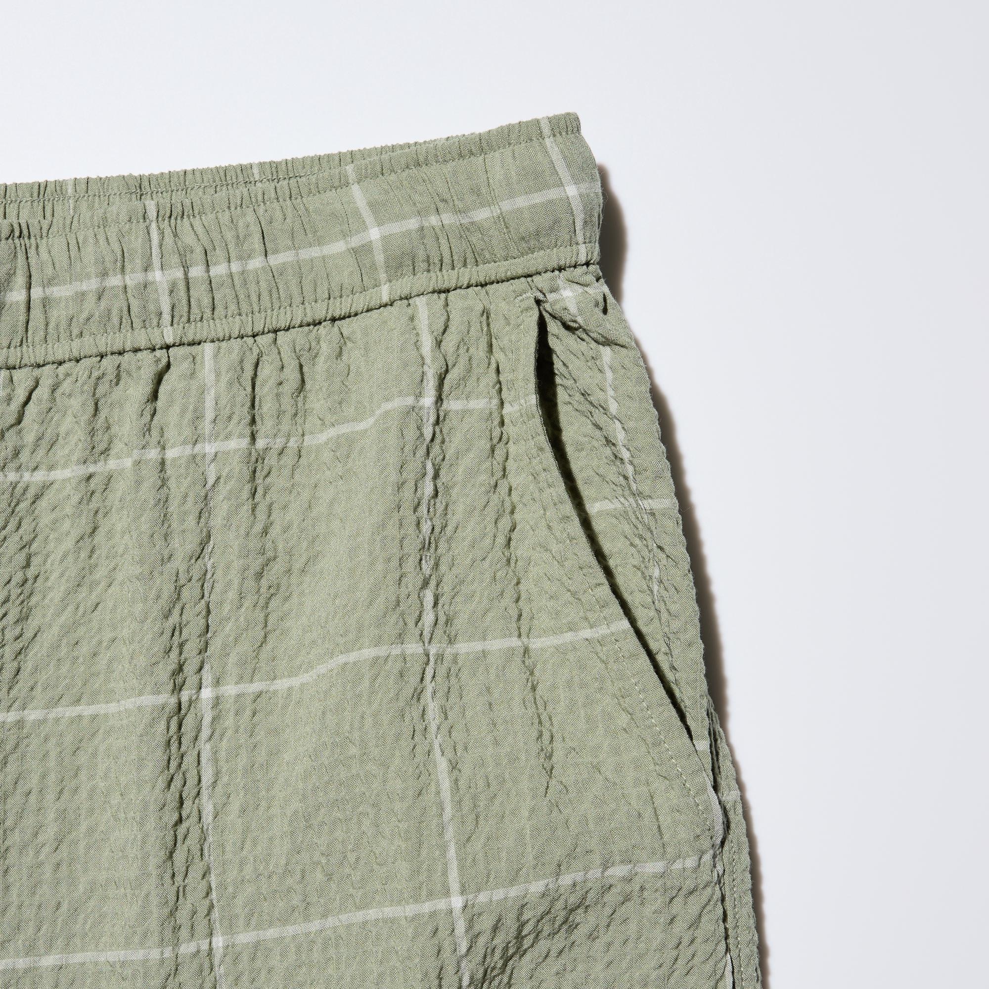 Women's Seersucker Easy Trousers (Windowpane Check) | UNIQLO BE