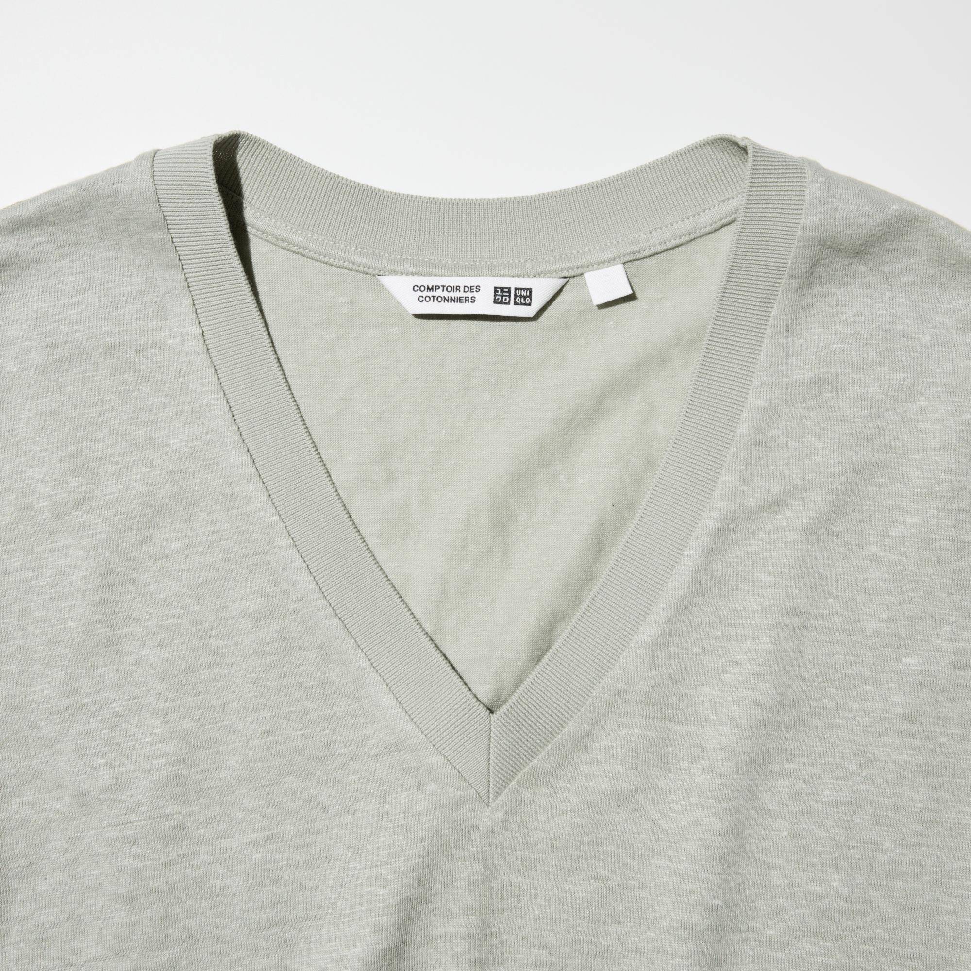 T-shirt en lin Col V pour Femme | UNIQLO FR