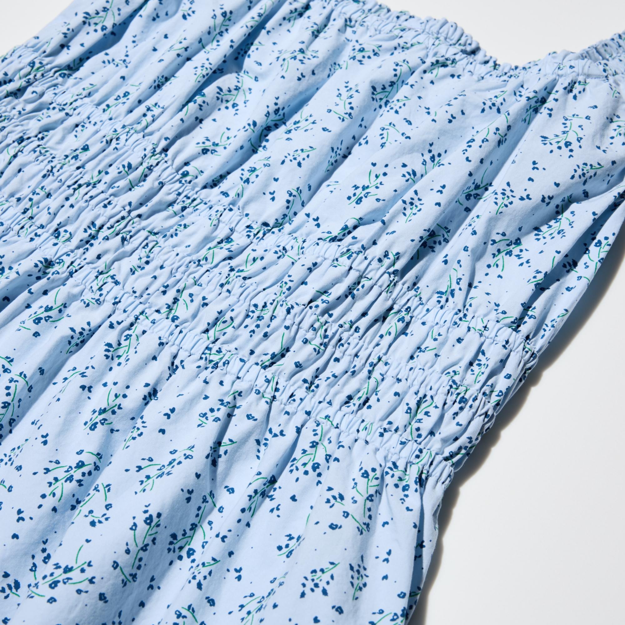 Robe Courte Froncée (Imprimée, Sans manches) pour Femme | UNIQLO FR